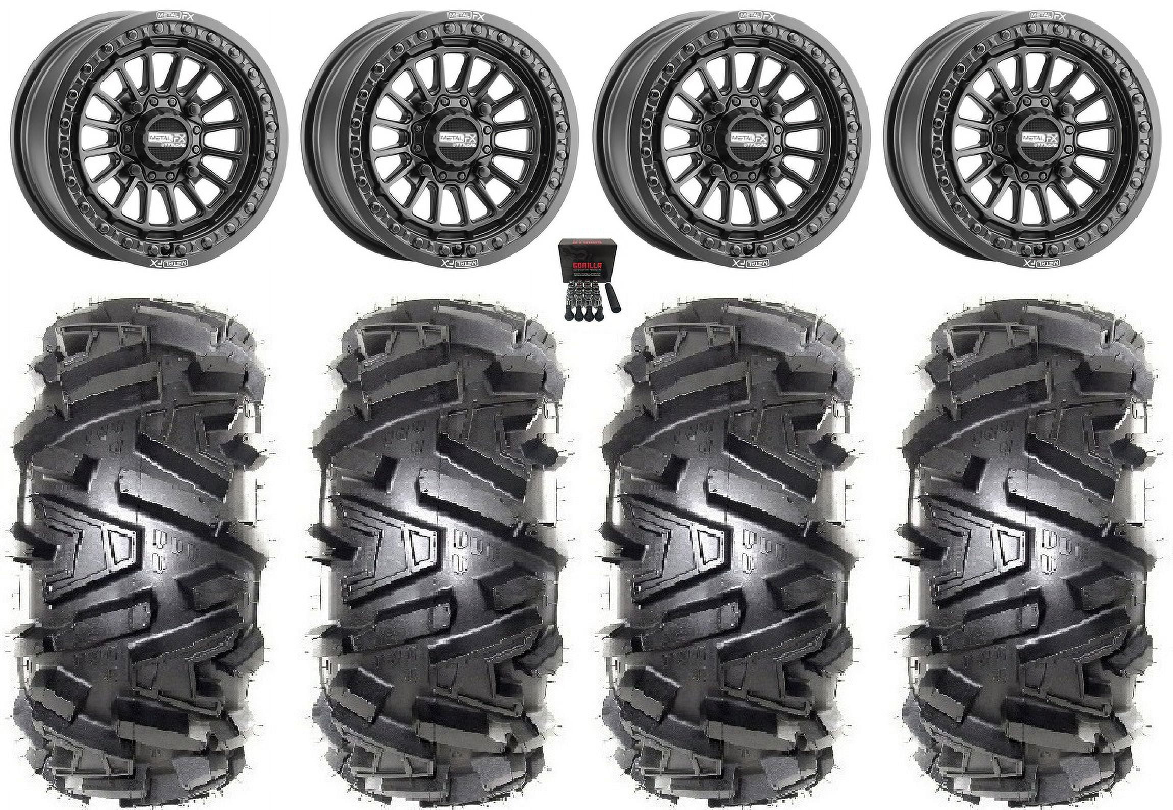 MetalFX Delta Bdlk 15" Wheels Bk 28" Moto MTC Tires Polaris RZR XP 1000 ...