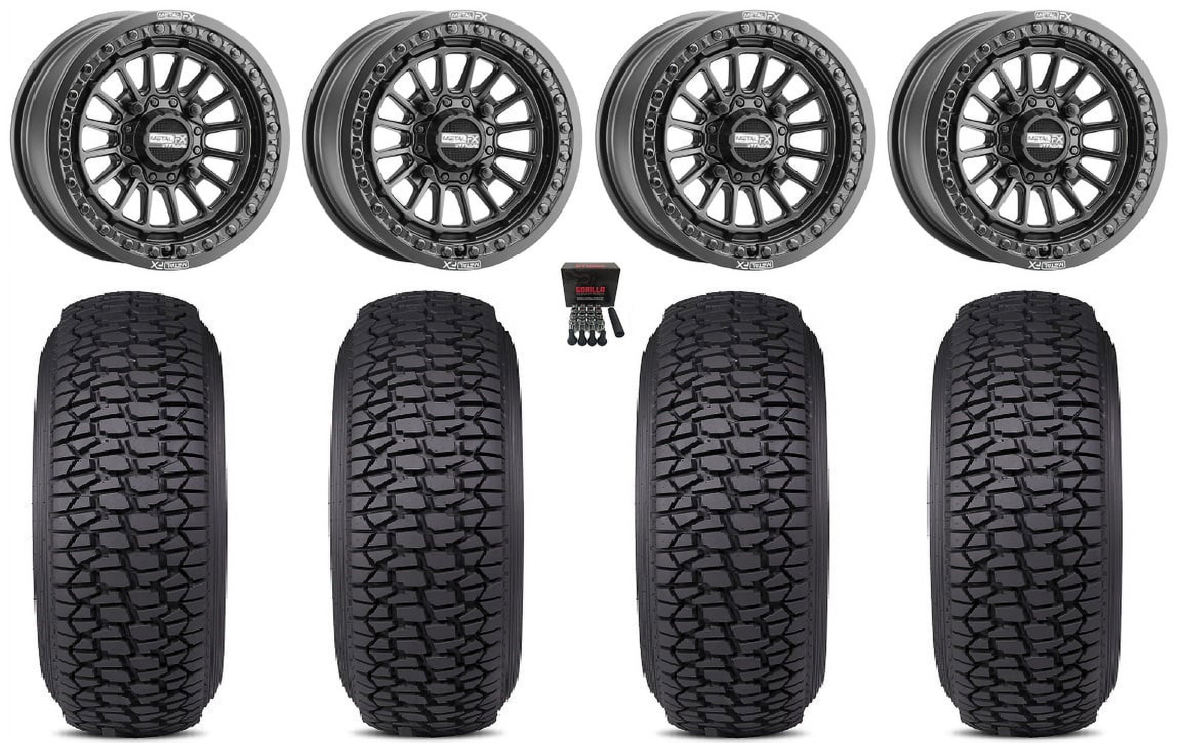 MetalFX Delta Bdlk 15" Wheels Bk 30" Regulator 2 Tires Polaris RZR XP ...