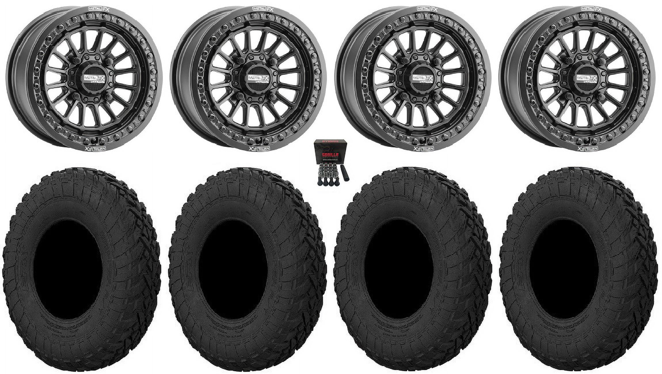 MetalFX Delta Bdlk 15" Wheels Bk 32" Gripper R/T Tires Can-Am Maverick ...