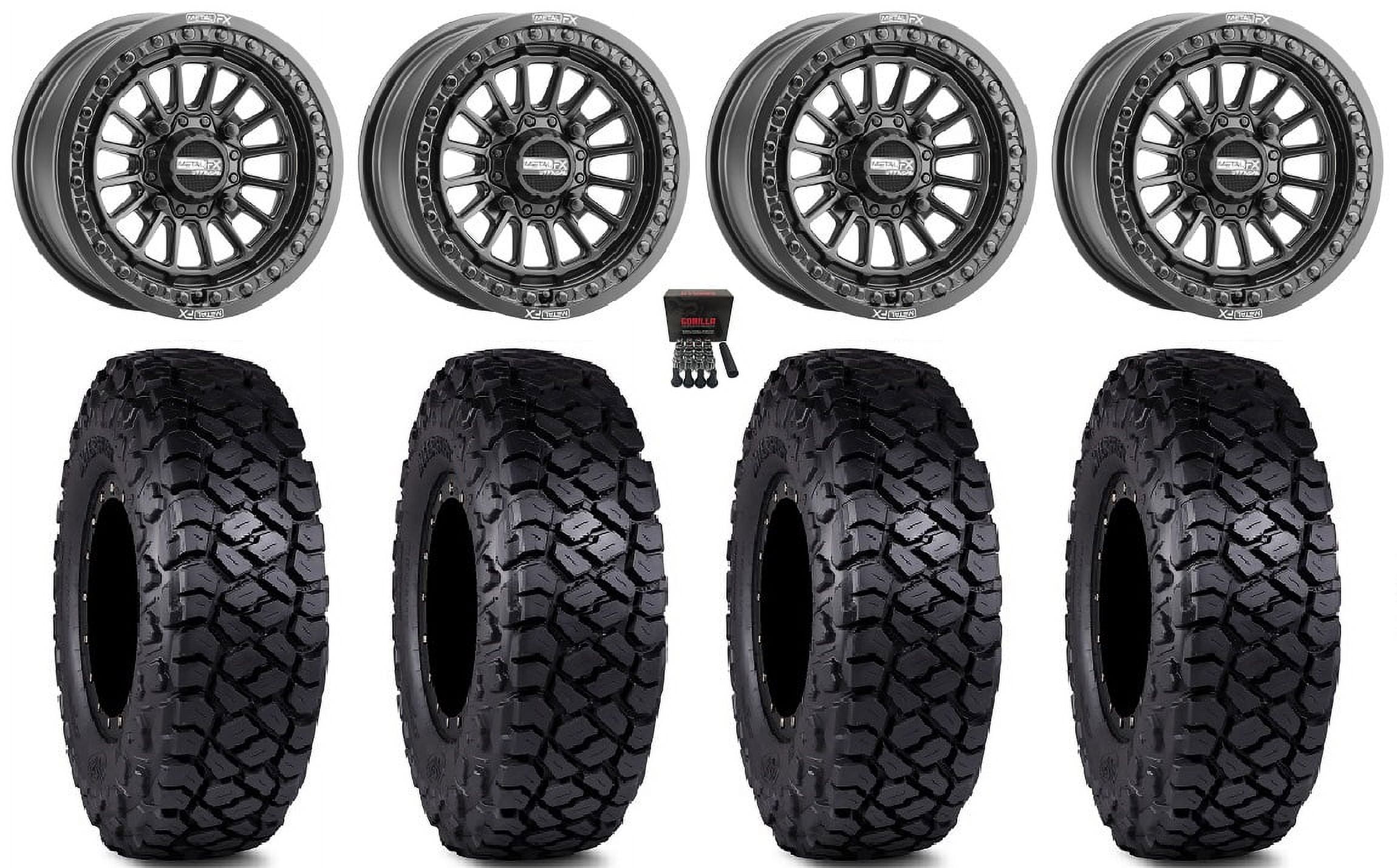 MetalFX Delta Bdlk 15" Wheels Bk 32" Intersect Tires Can-Am Commander ...