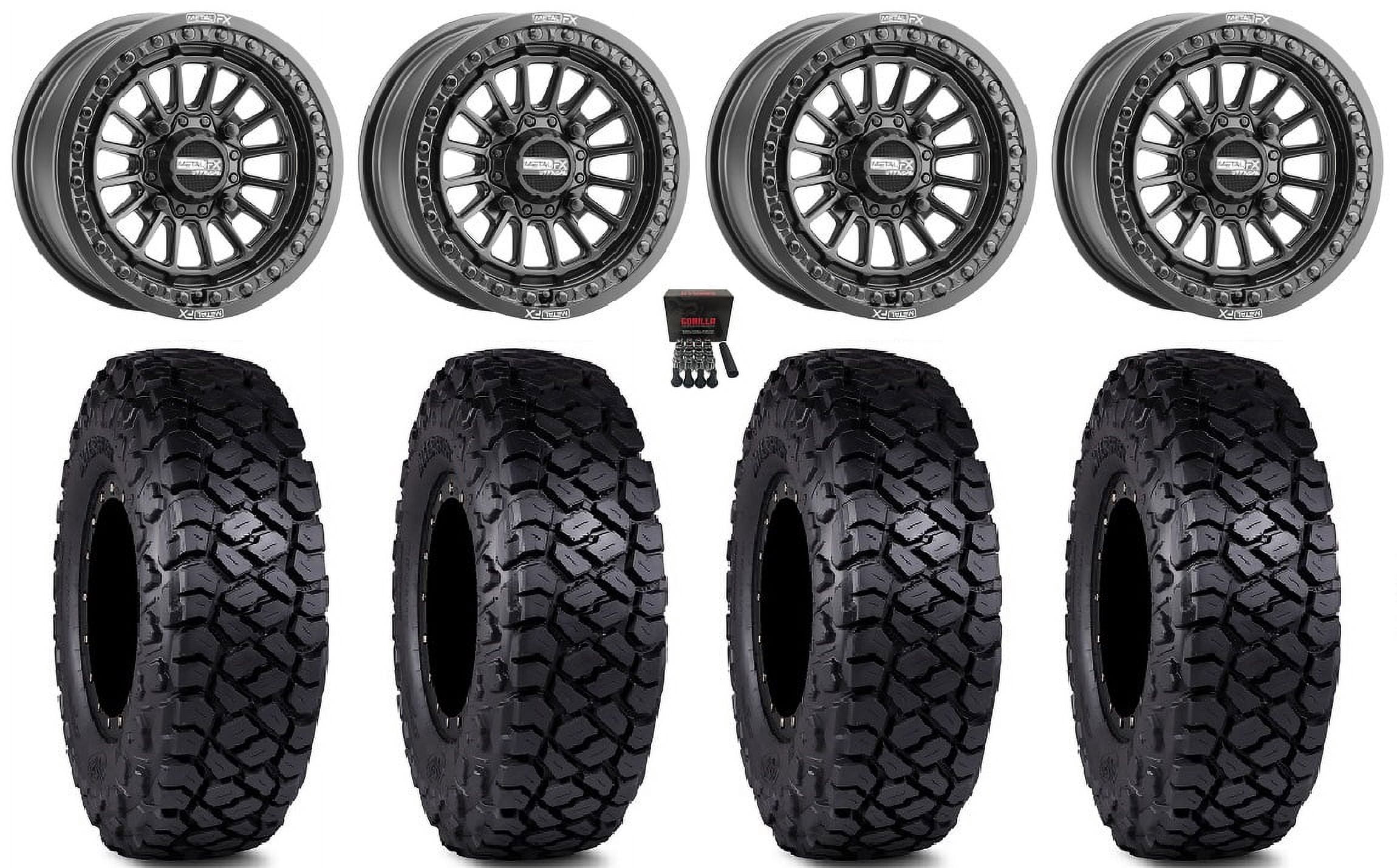 MetalFX Delta Bdlk 15" Wheels Bk 32" Intersect Tires Can-Am Maverick X3 ...