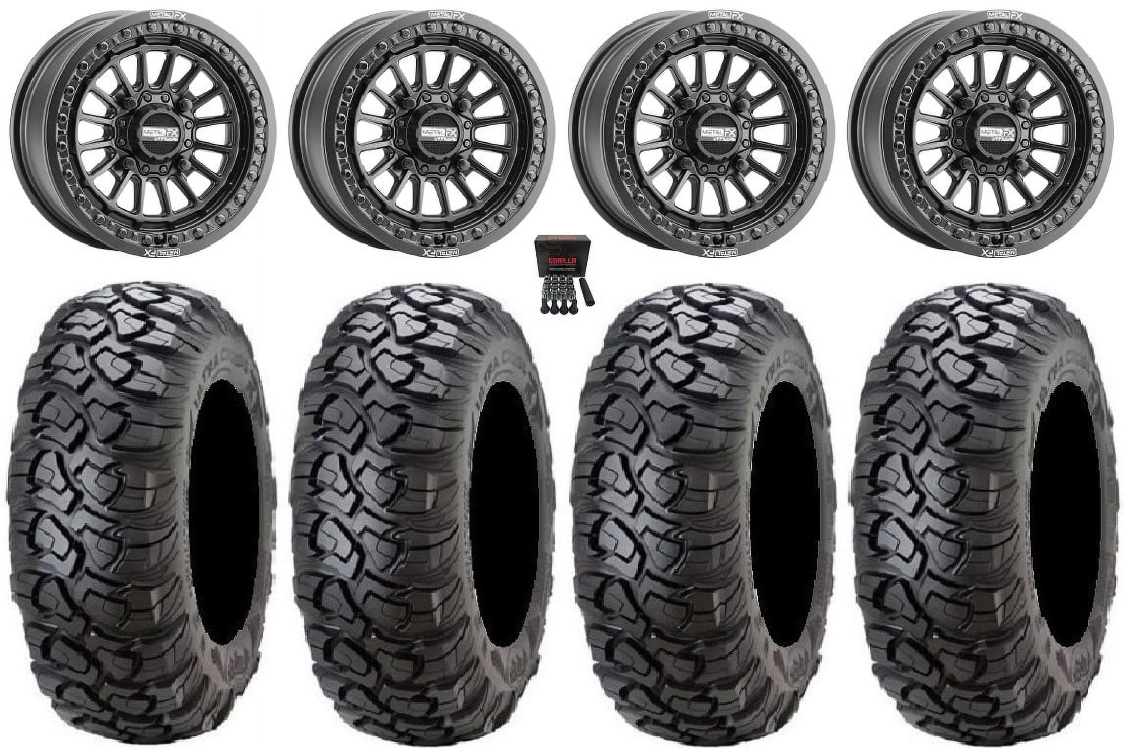 MetalFX Delta Bdlk 15" Wheels Bk 32" Ultracross Tires Polaris RZR XP ...