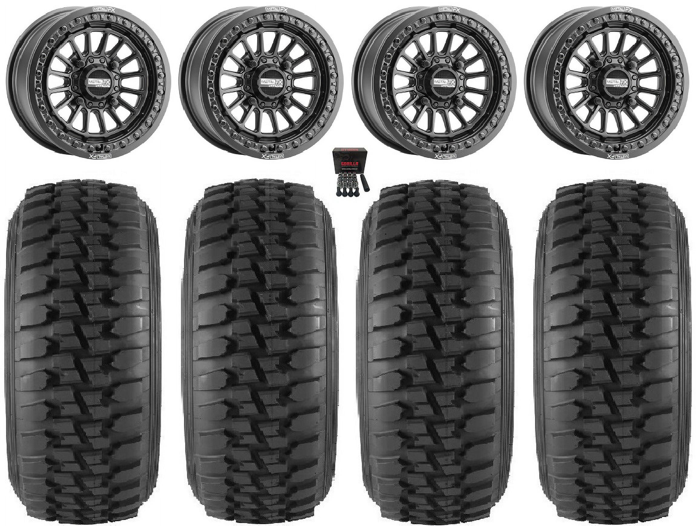MetalFX Delta Bdlk 15" Wheels Bk 33" Desert Series Tires Mule Pro FXT ...