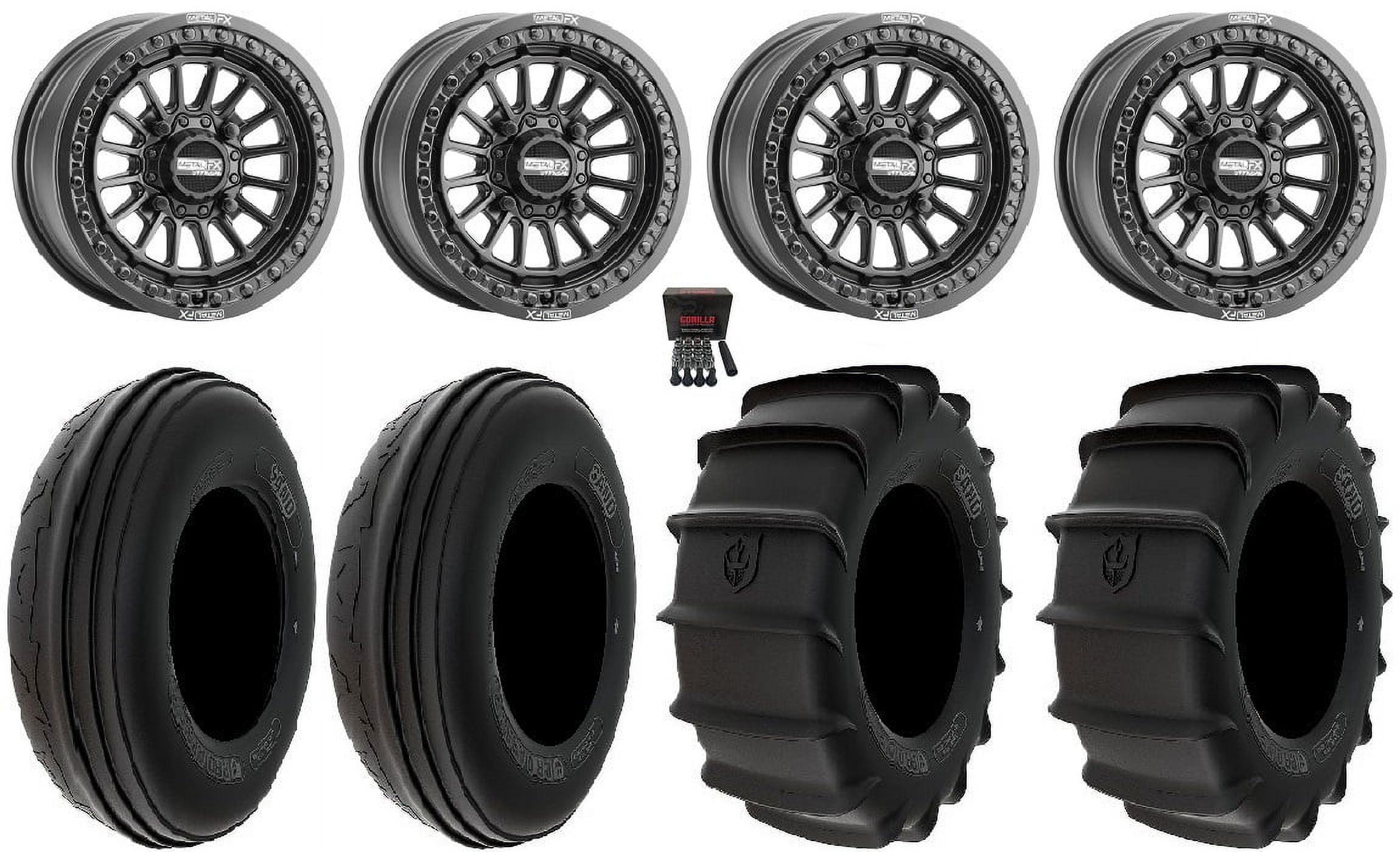 MetalFX Delta Bdlk 15x7/15x10 Wheels Bk 30" Sand Tires Can-Am Commander ...