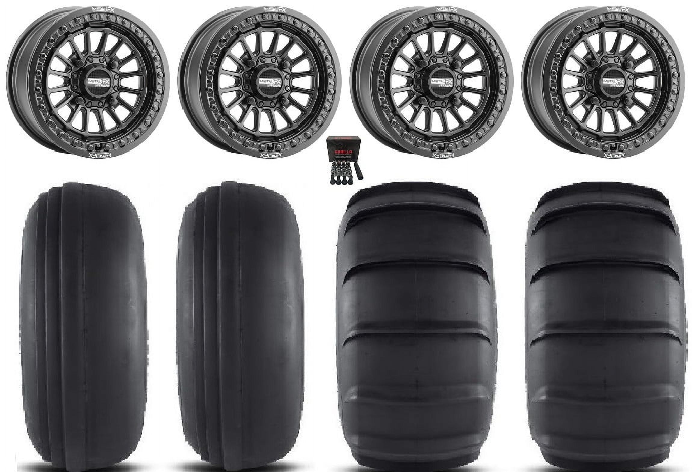 MetalFX Delta Bdlk 15x7/15x10 Wheels Bk 32" Sand Slinger Tires Can-Am ...