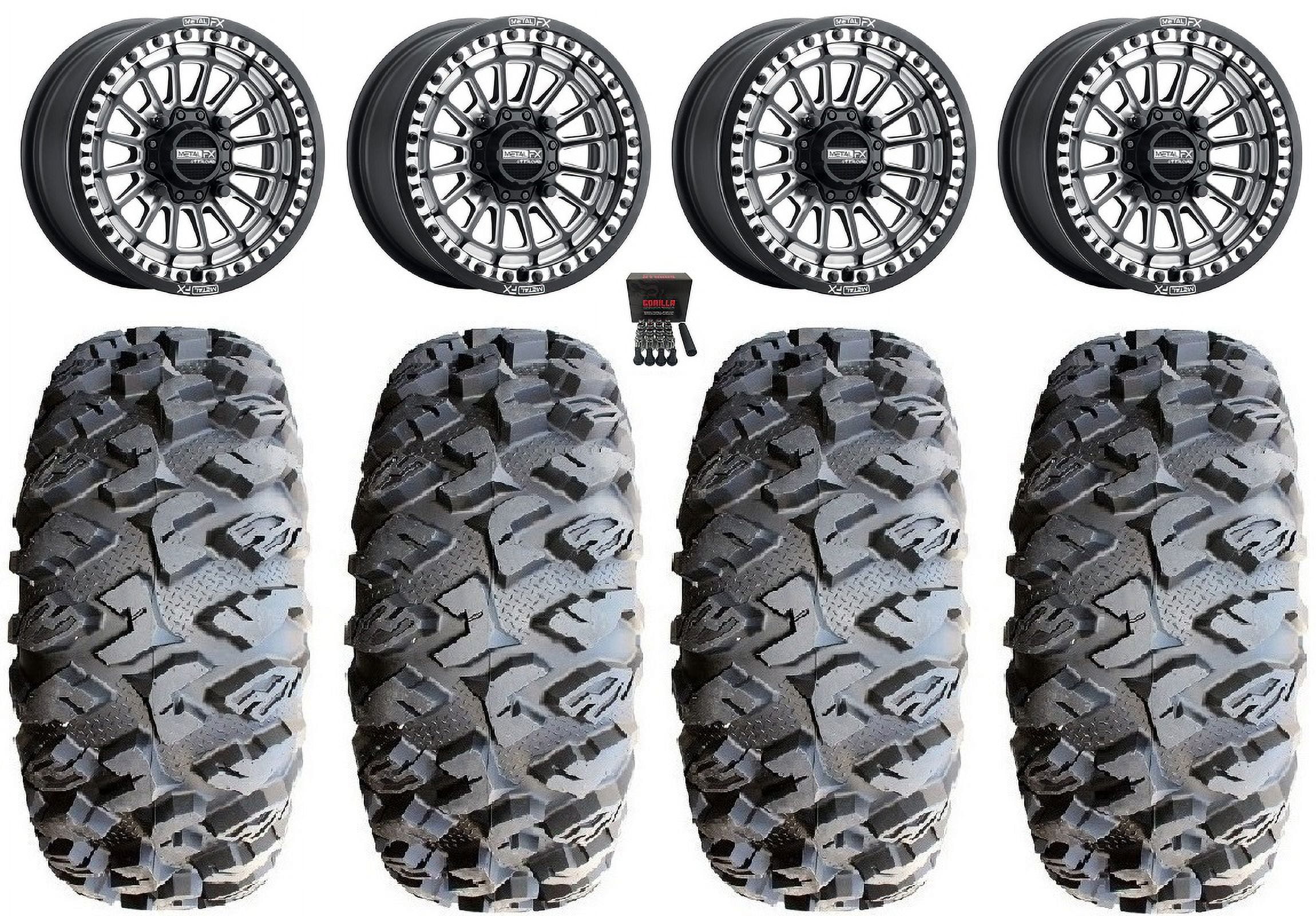 MetalFX Delta Bdlk CC 15" Wheels Bk 28" MotoClaw Tires Sportsman RZR ...