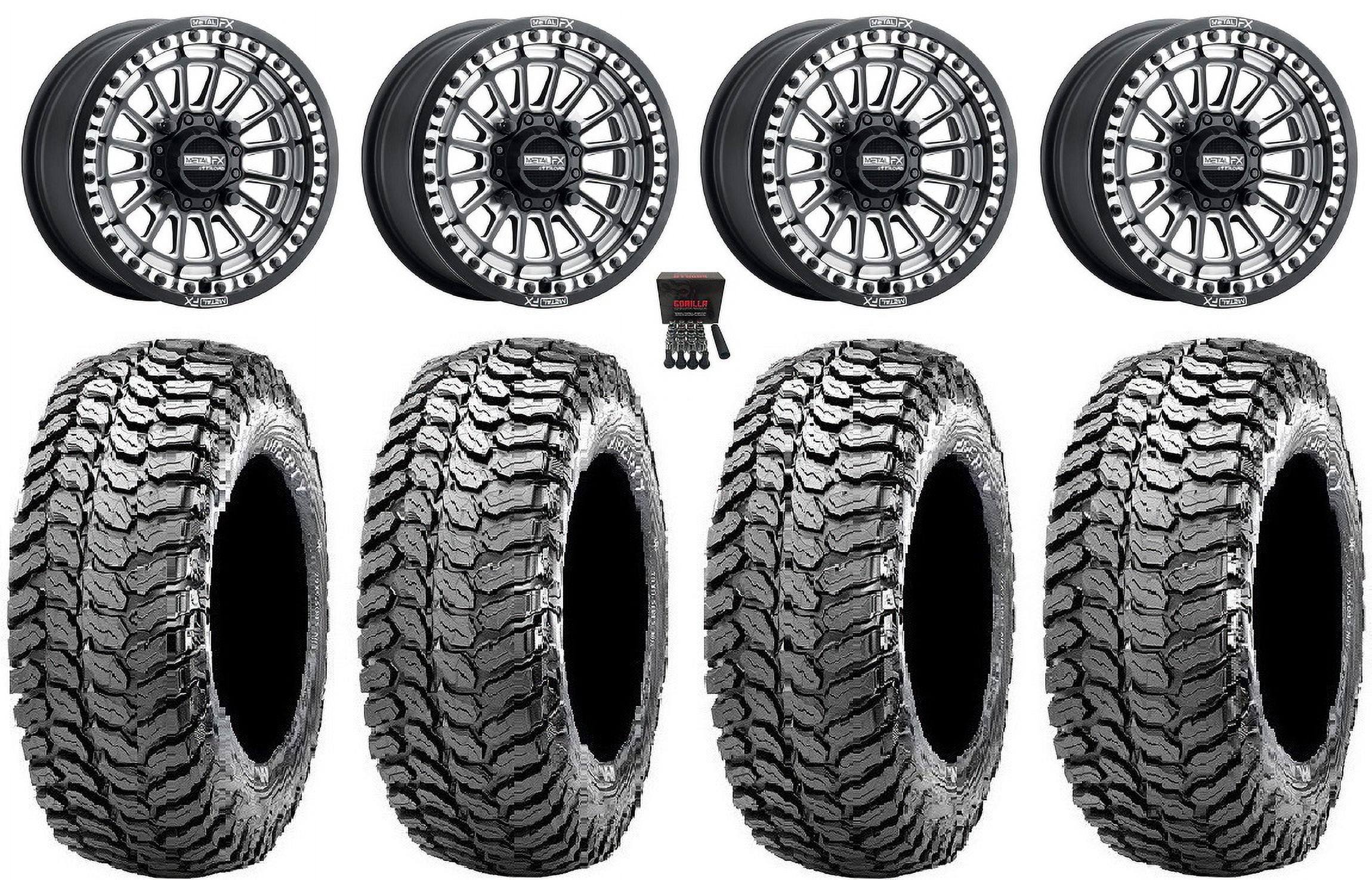 MetalFX Delta Bdlk CC 15" Wheels Bk 29" Liberty Tires Can-Am Maverick ...