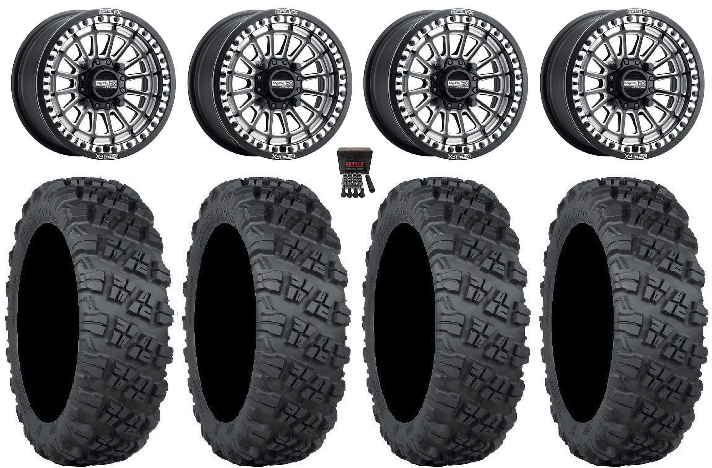 MetalFX Delta Bdlk CC 15" Wheels Bk 30" Versa Cross V3 Tires RZR Ranger ...