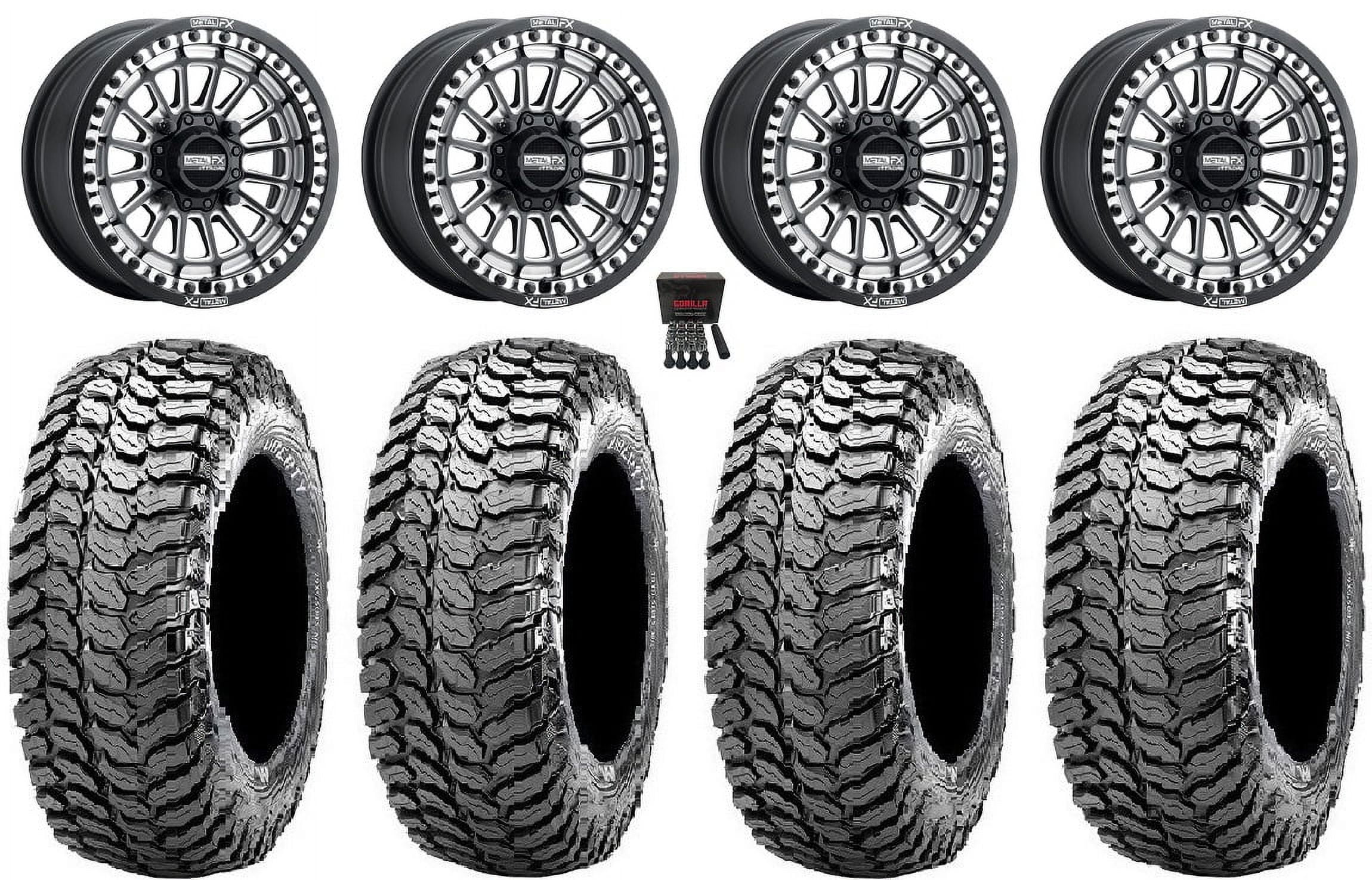MetalFX Delta Bdlk CC 15" Wheels Bk 32" Liberty Tires Sportsman RZR ...