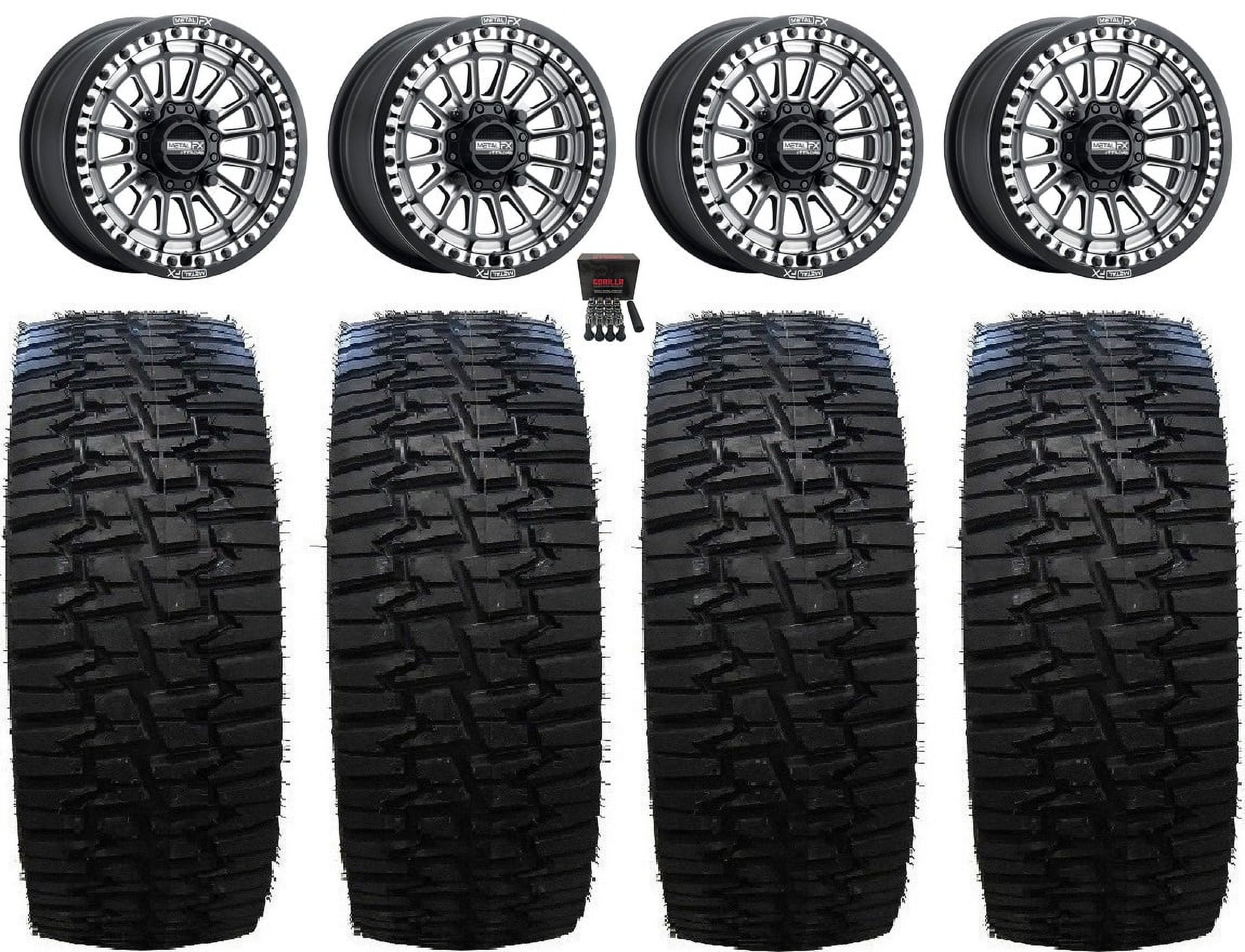 MetalFX Delta Bdlk CC 15" Wheels Bk 33" Desert Race Tires Polaris RZR ...