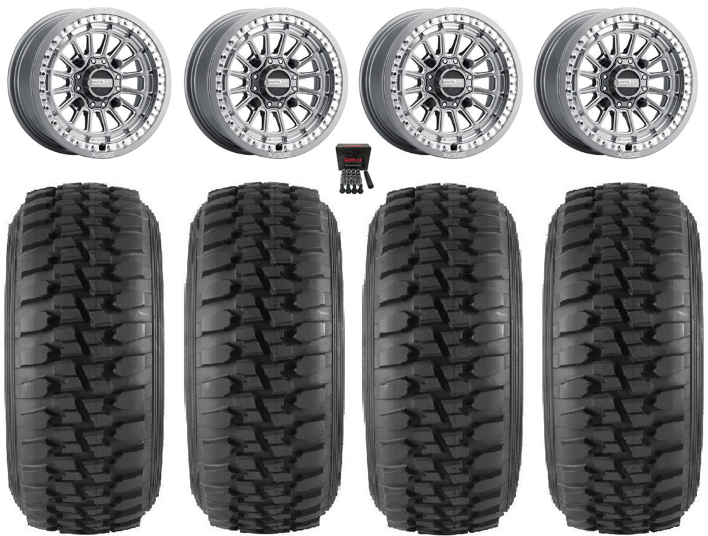 MetalFX Delta Bdlk CC 15" Wheels Gm 33" Desert Series Tires Polaris RZR ...