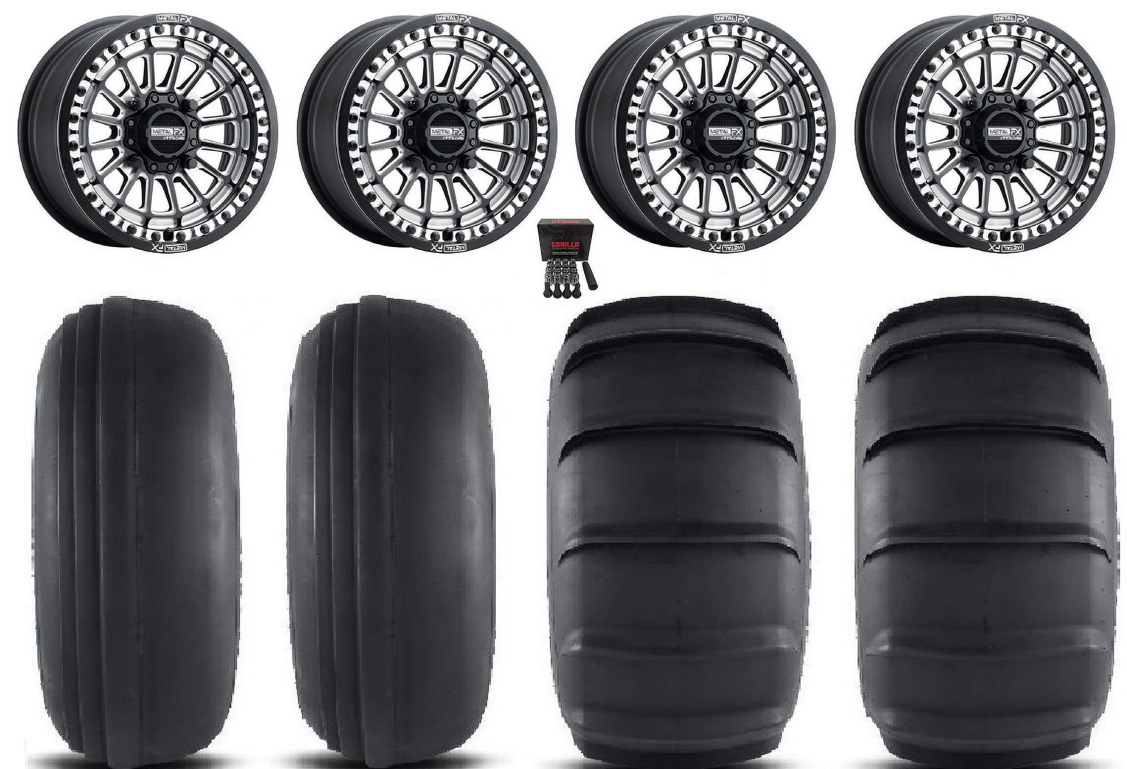 MetalFX Delta Bdlk CC 15x7/15x10 Wheels Bk 31" Sand Slinger Tires ...