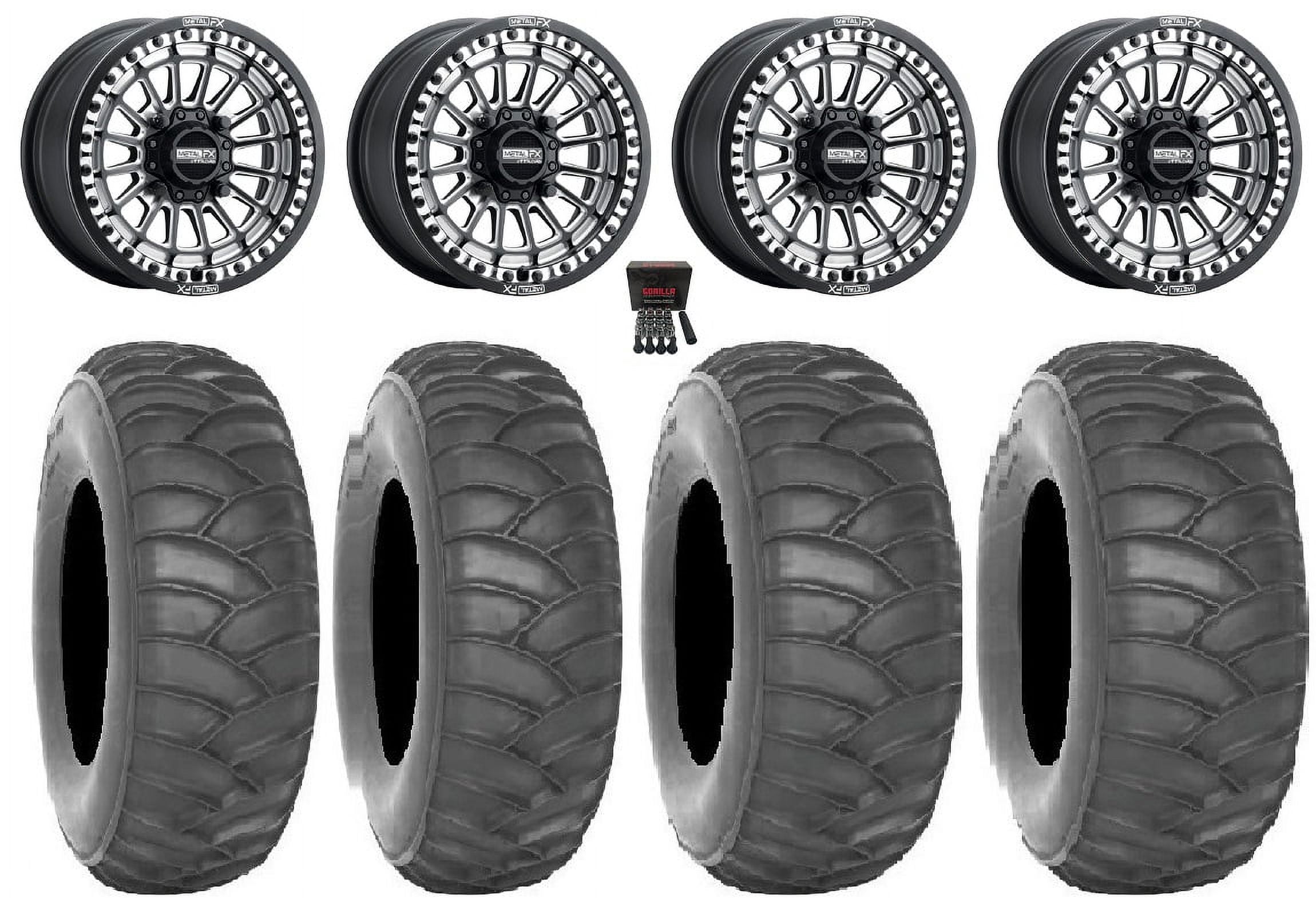 MetalFX Delta Bdlk CC 15x7/15x10 Wheels Bk 32" SS360 Tires Polaris RZR ...