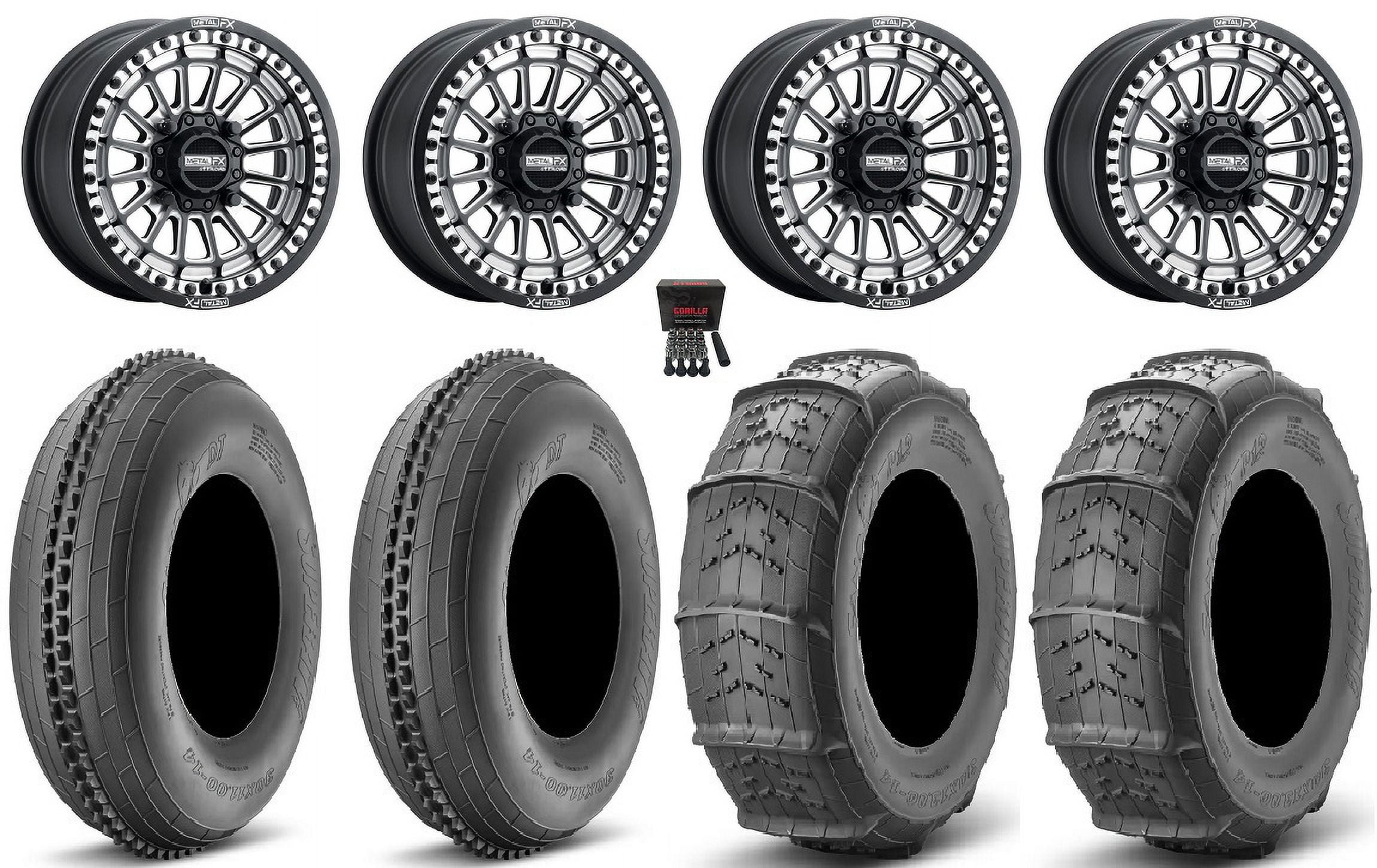 MetalFX Delta Bdlk CC 15x7/15x10 Wheels Bk 32" SandCat Tires Polaris ...