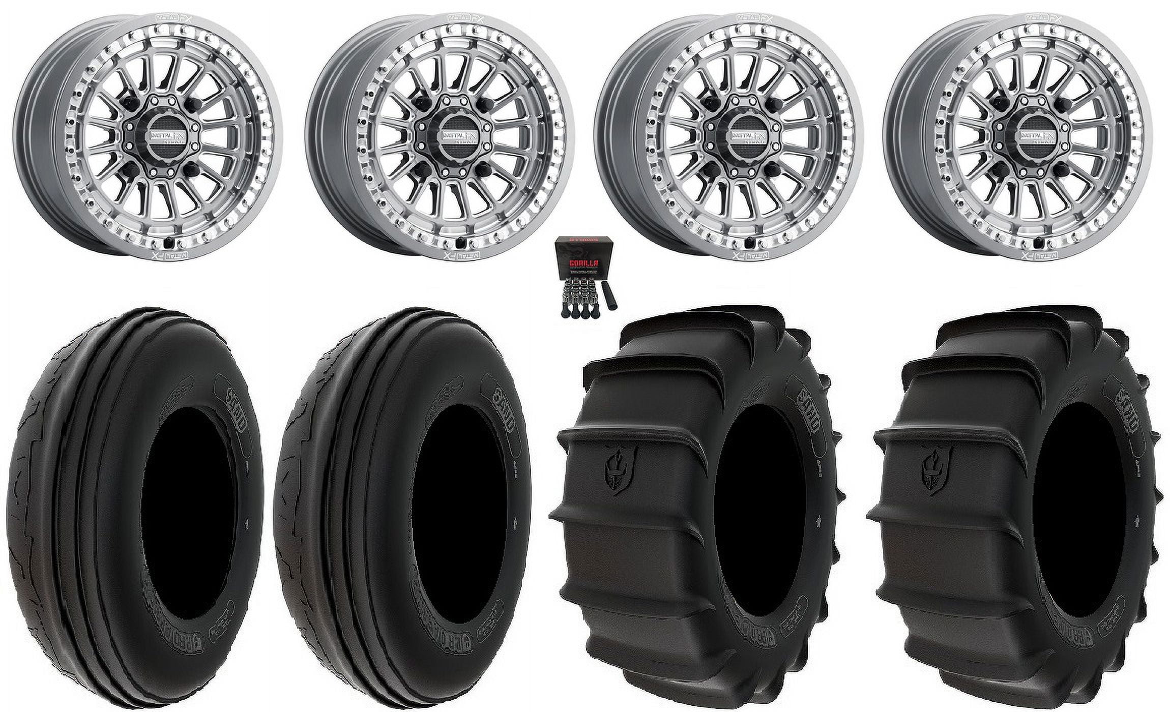 MetalFX Delta Bdlk CC 15x7/15x10 Wheels Gm 30" Sand Tires Polaris RZR ...