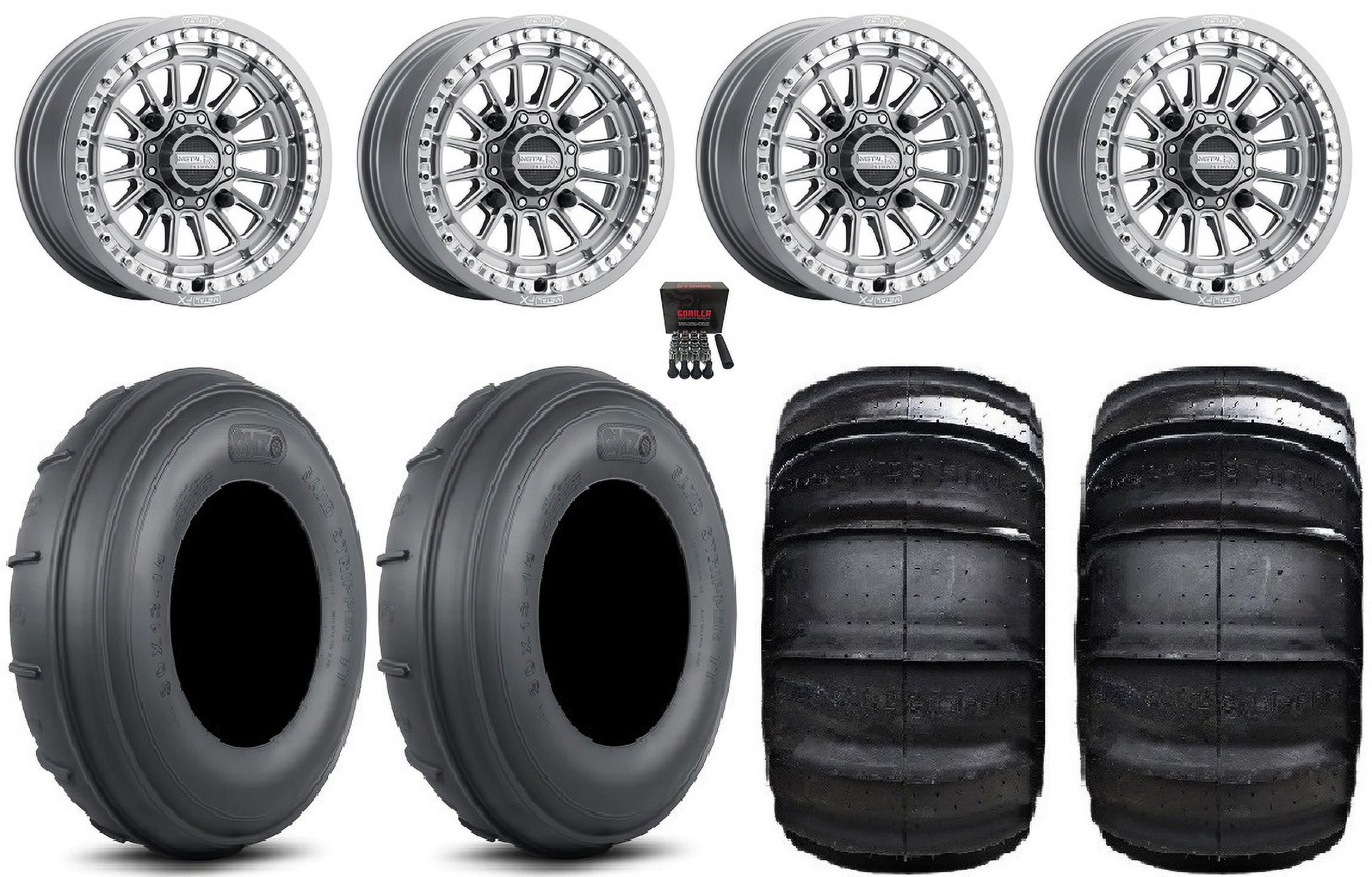 MetalFX Delta Bdlk CC 15x7/15x10 Wheels Gm 30" SandStripper TT/XL HP Tires Can-Am Maverick X3 ...