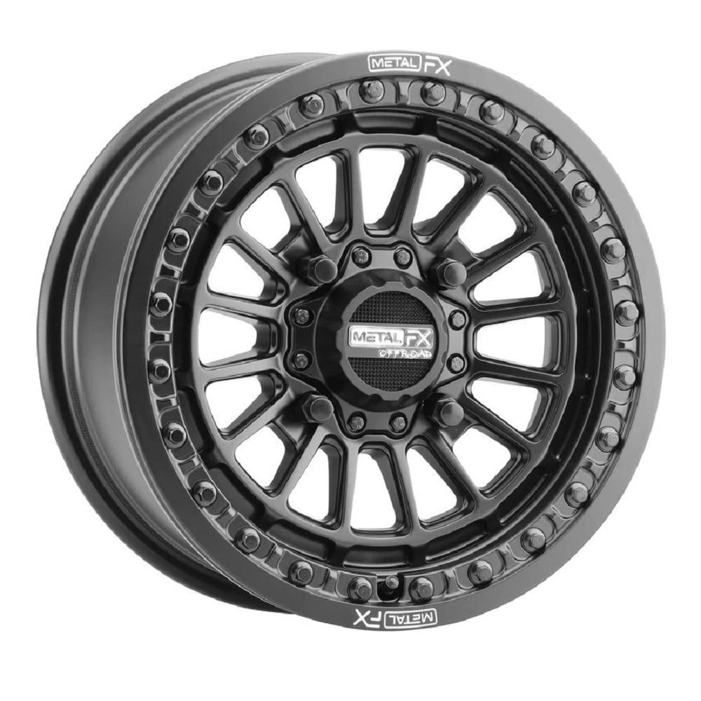MetalFX Delta Beadlock 15x7 ATV/UTV Wheel - Satin Black 4/156 +25mm ...