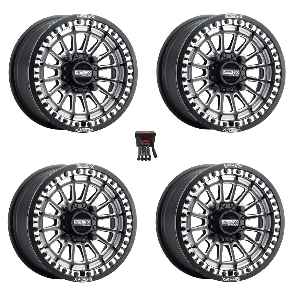 MetalFX Delta Beadlock Contrast Cut 15" Wheels Bk Sportsman RZR Ranger ...