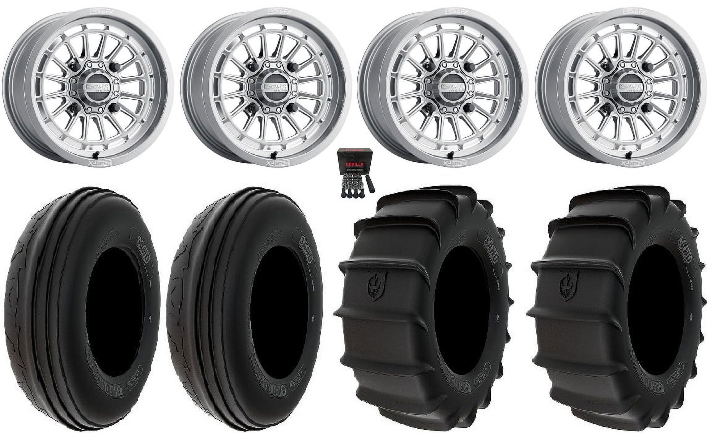 MetalFX Delta CC 15x7/15x10 Wheels Gm 30" Sand Tires Polaris RZR XP ...