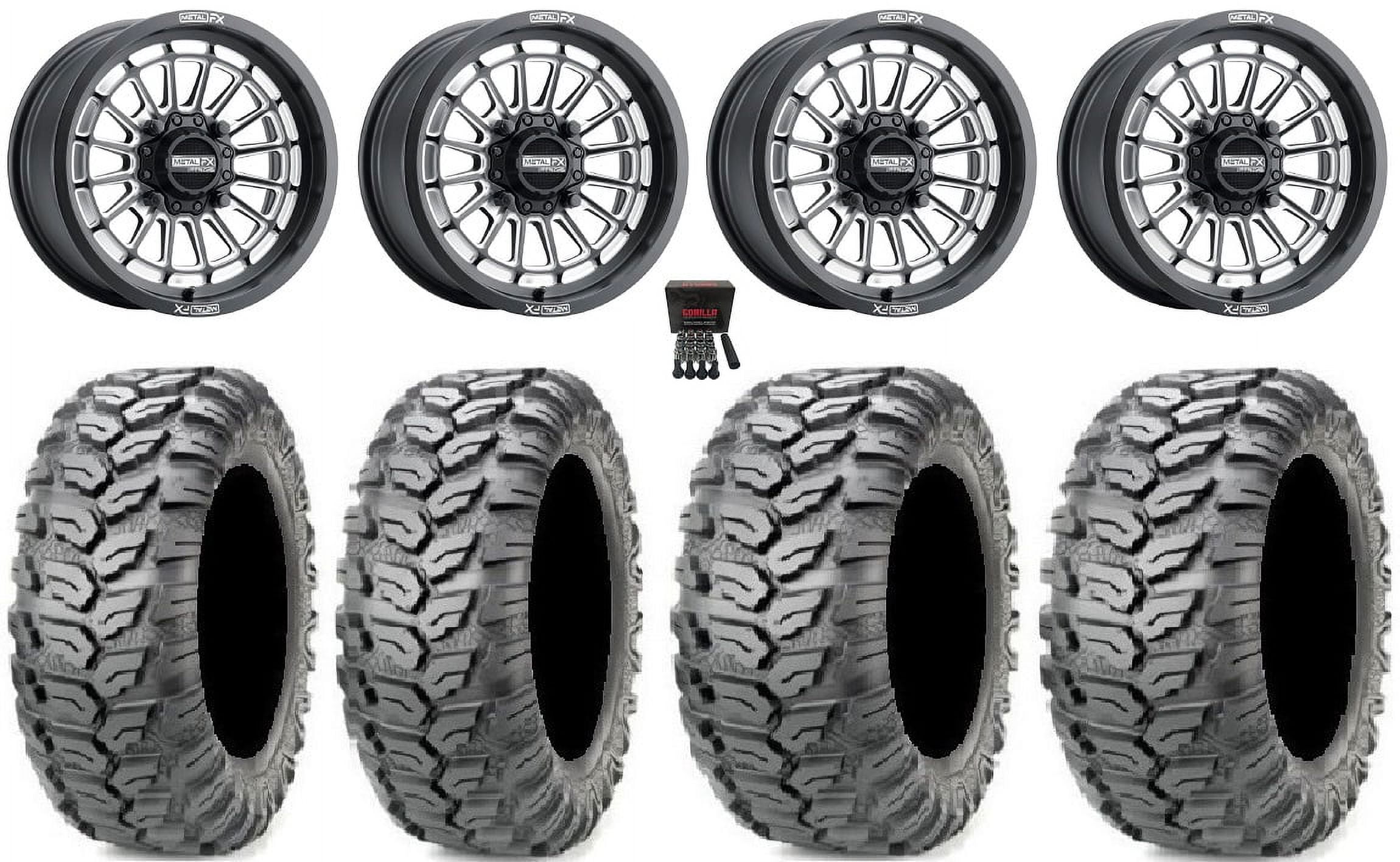 MetalFX Delta Contrast Cut 15" Wheels Bk 27" Ceros Tires Can-Am ...