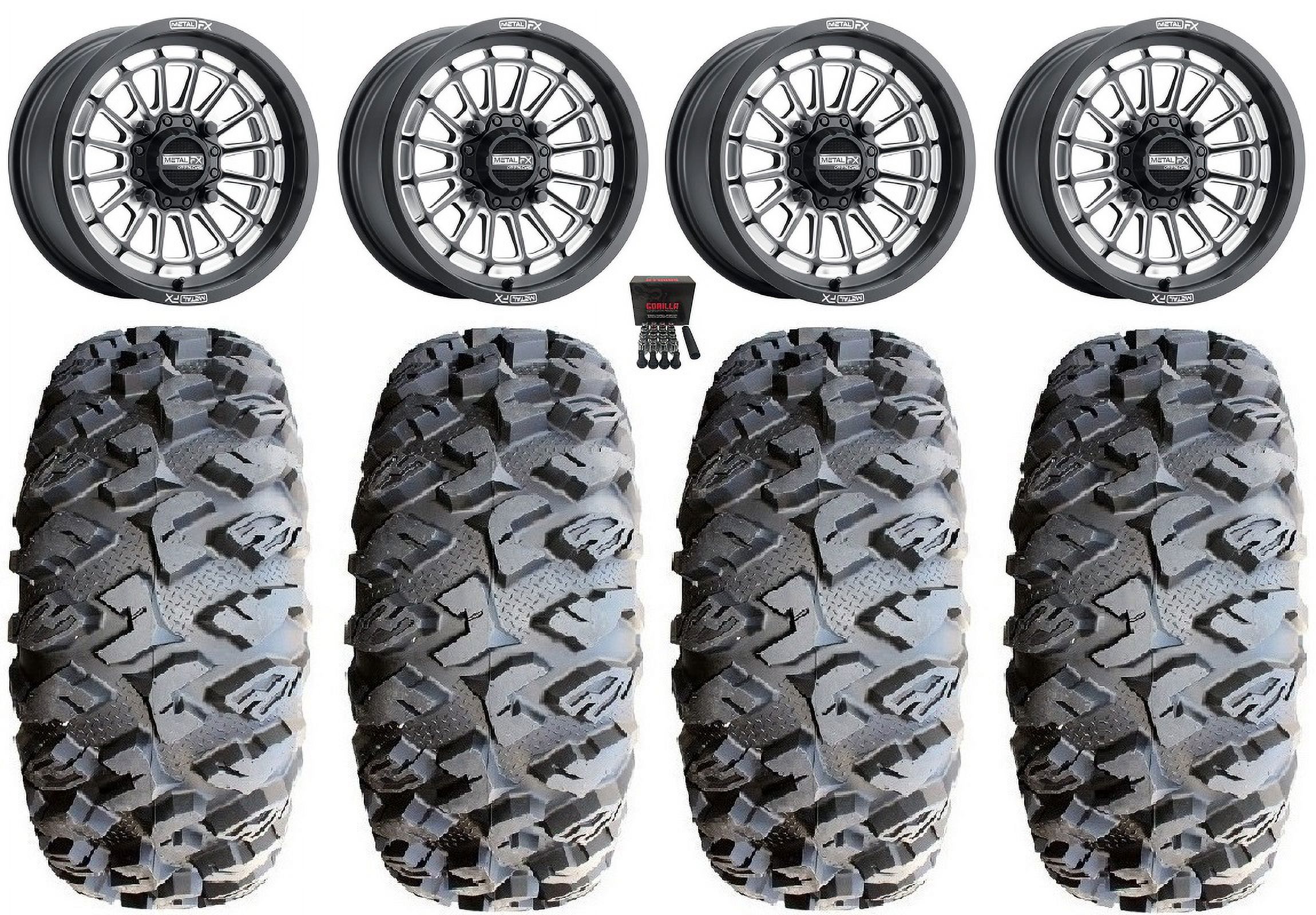 MetalFX Delta Contrast Cut 15" Wheels Bk 28" MotoClaw Tires Sportsman ...