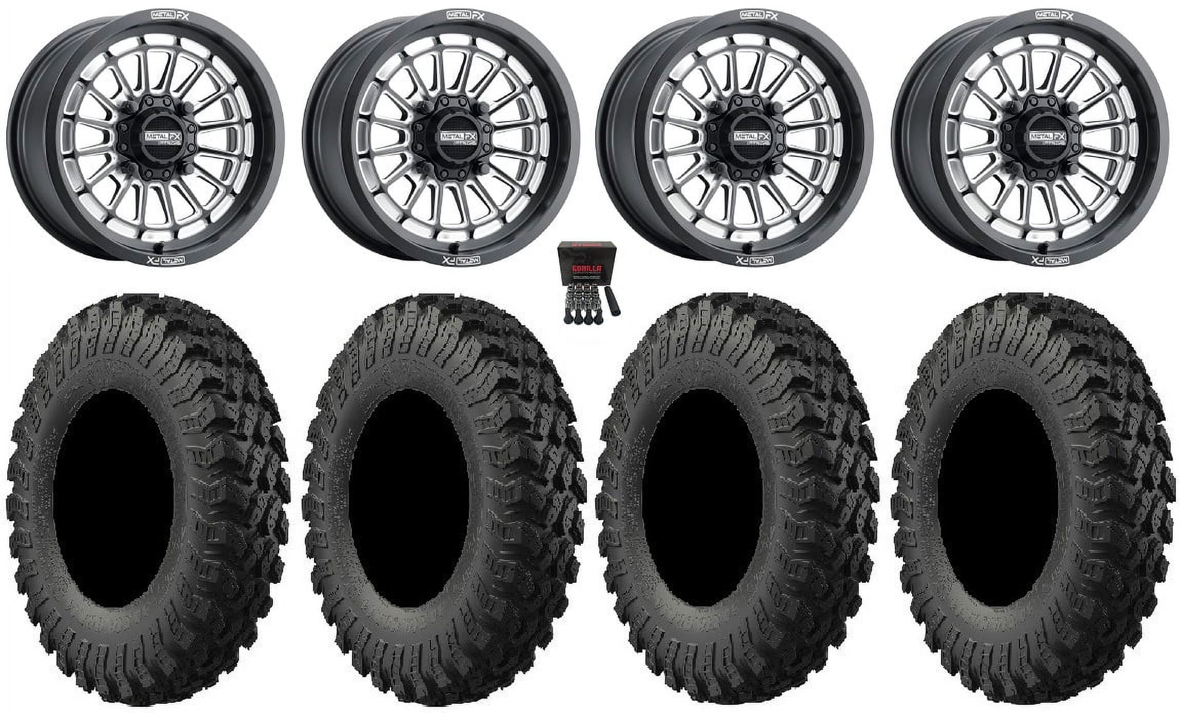 MetalFX Delta Contrast Cut 15" Wheels Bk 28" MotoRally Tires Can-Am ...