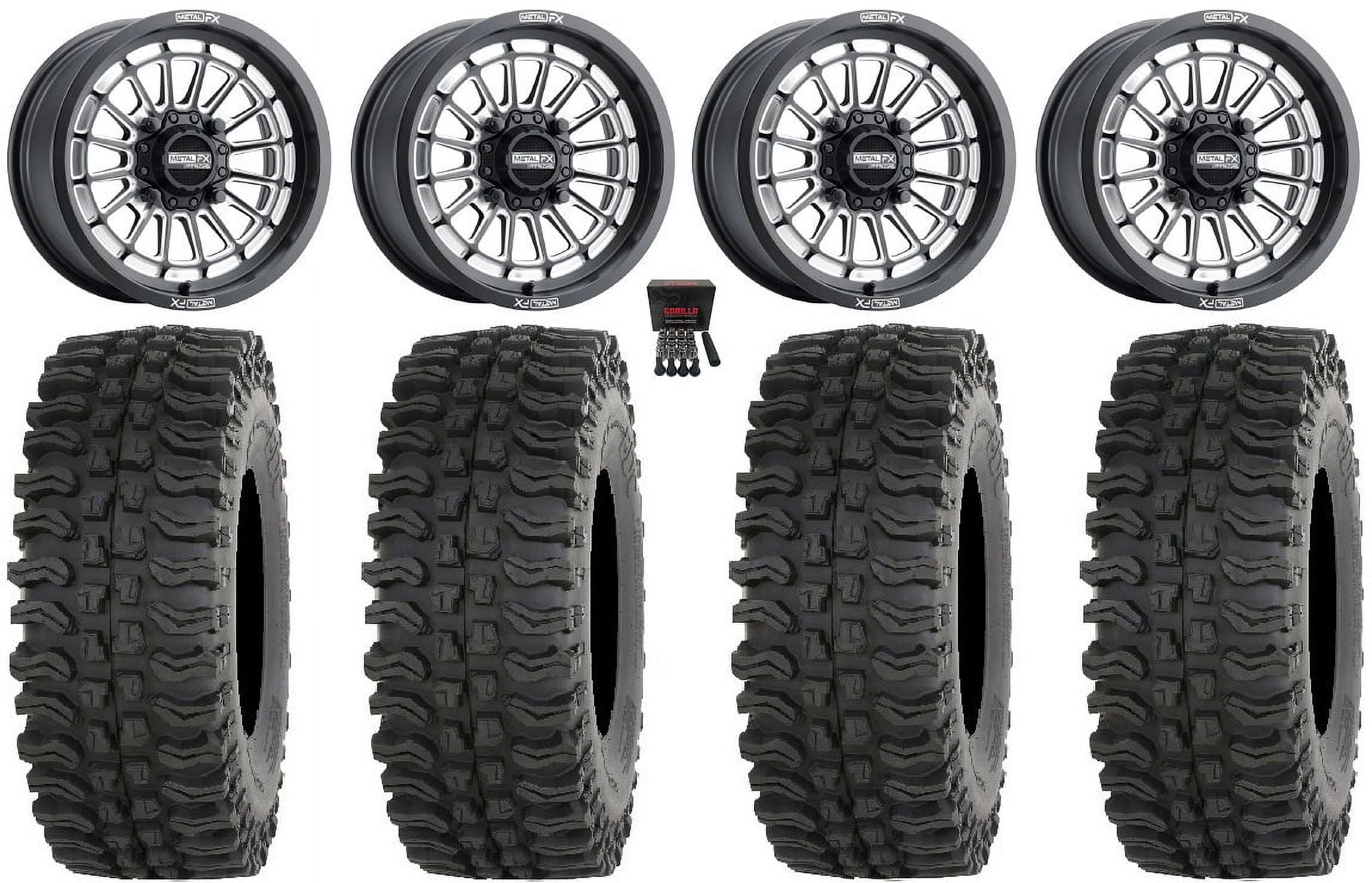 MetalFX Delta Contrast Cut 15" Wheels Bk 32" BDC Tires Polaris RZR XP ...