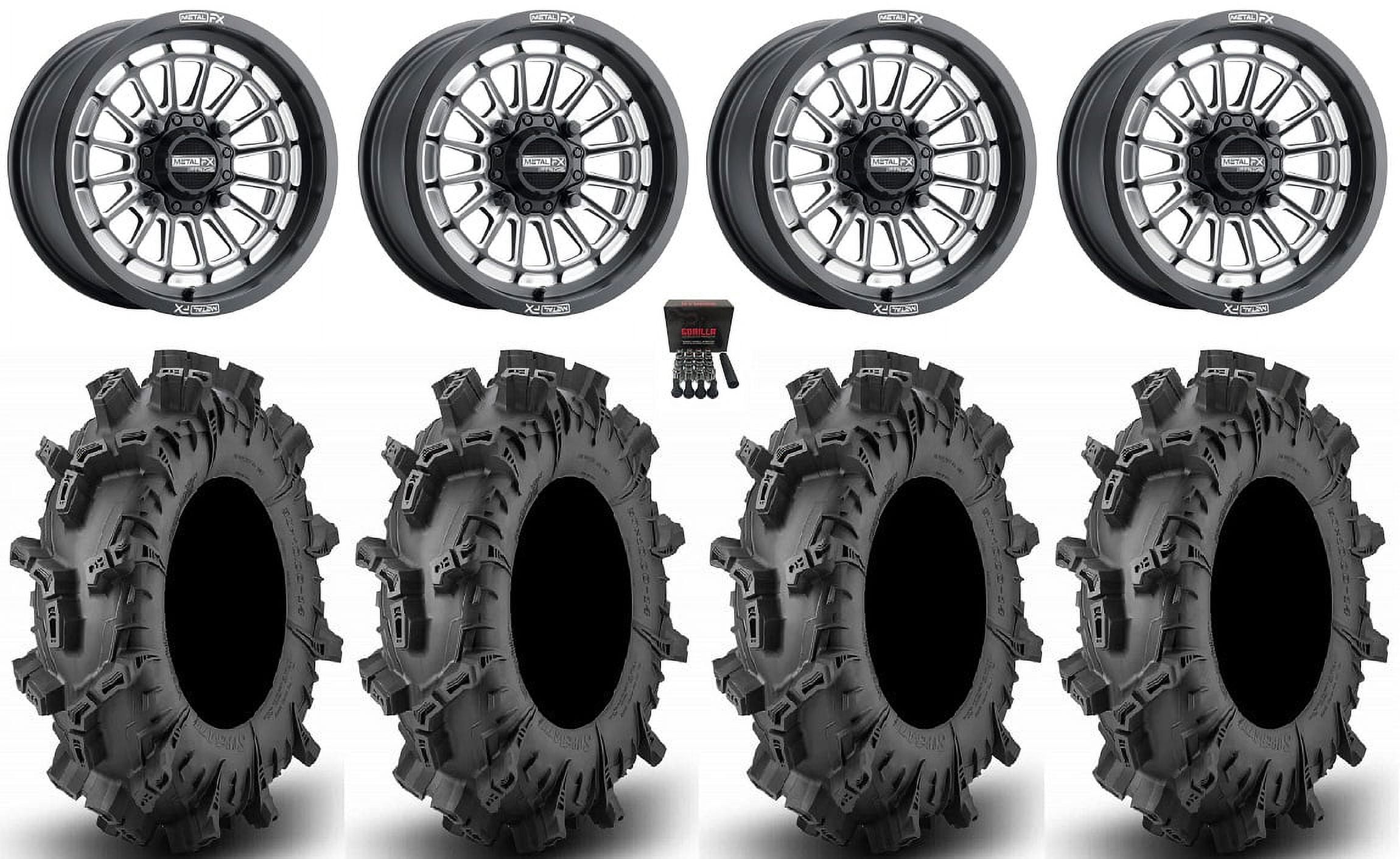 MetalFX Delta Contrast Cut 15" Wheels Bk 32" Terminator Max Tires Can ...