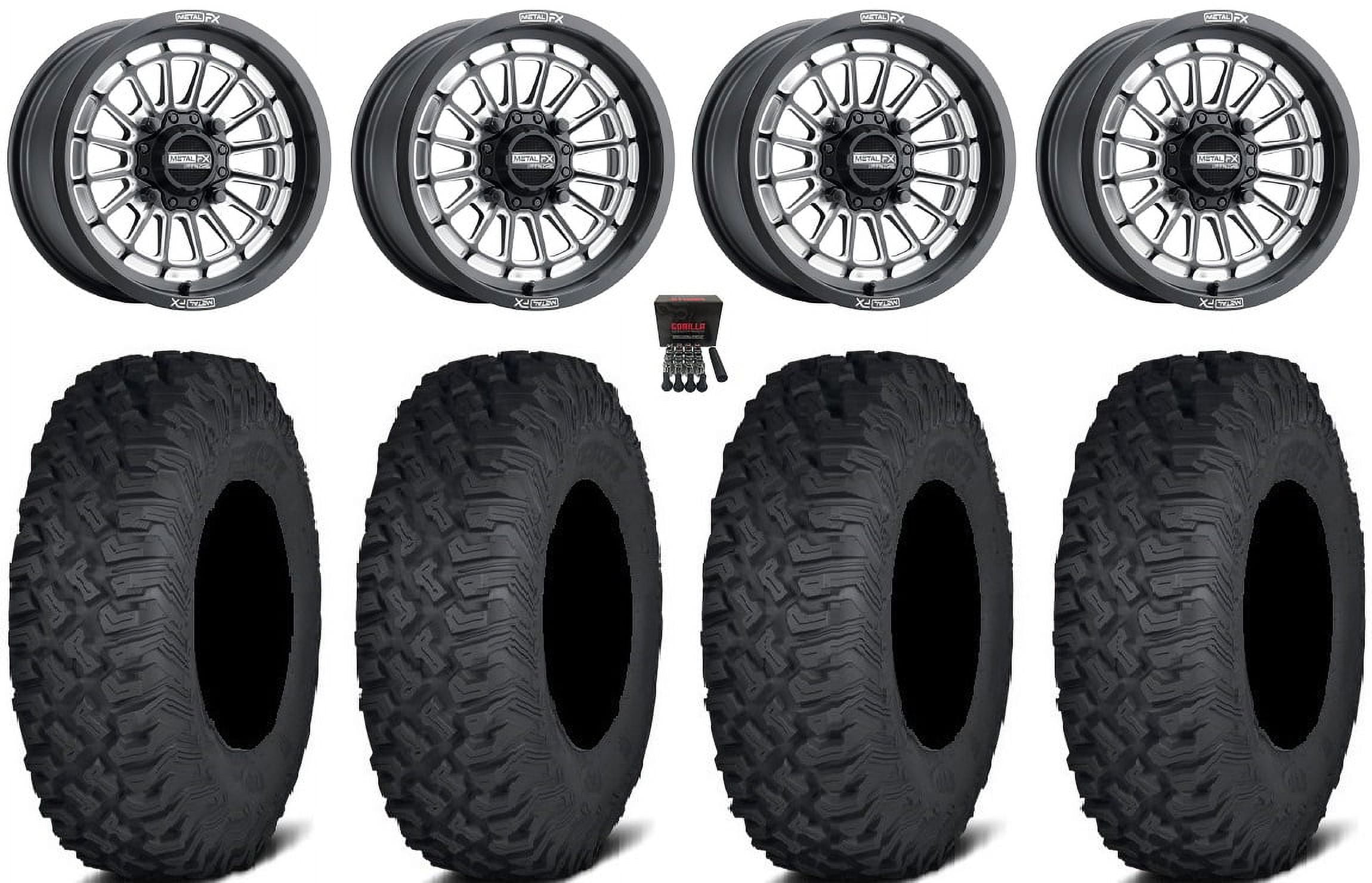 MetalFX Delta Contrast Cut 15" Wheels Bk 33" Coyote Tires Polaris RZR ...