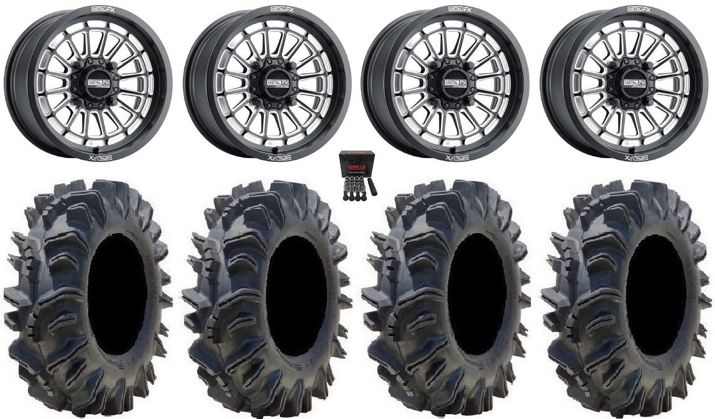MetalFX Delta Contrast Cut 15" Wheels Bk 34" Terminator Tires Polaris ...