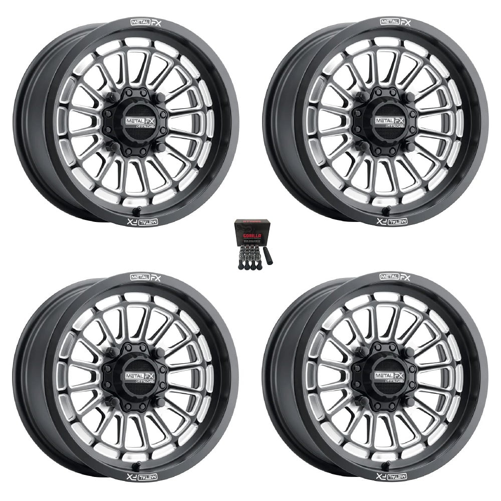 MetalFX Delta Contrast Cut 15" Wheels Black Can-Am Commander Maverick ...