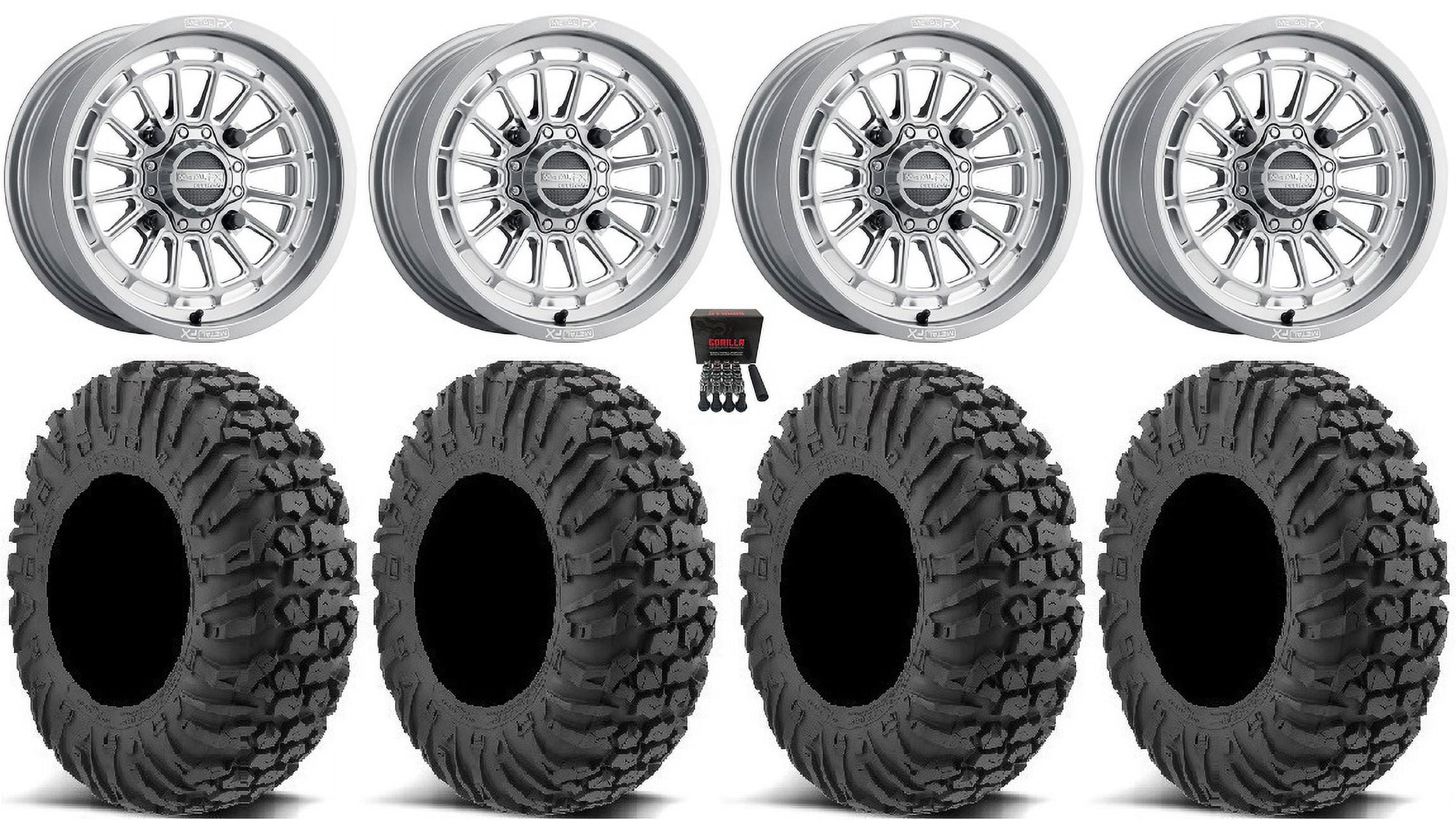 MetalFX Delta Contrast Cut 15" Wheels Gm 30" MotoVator Tires Polaris ...