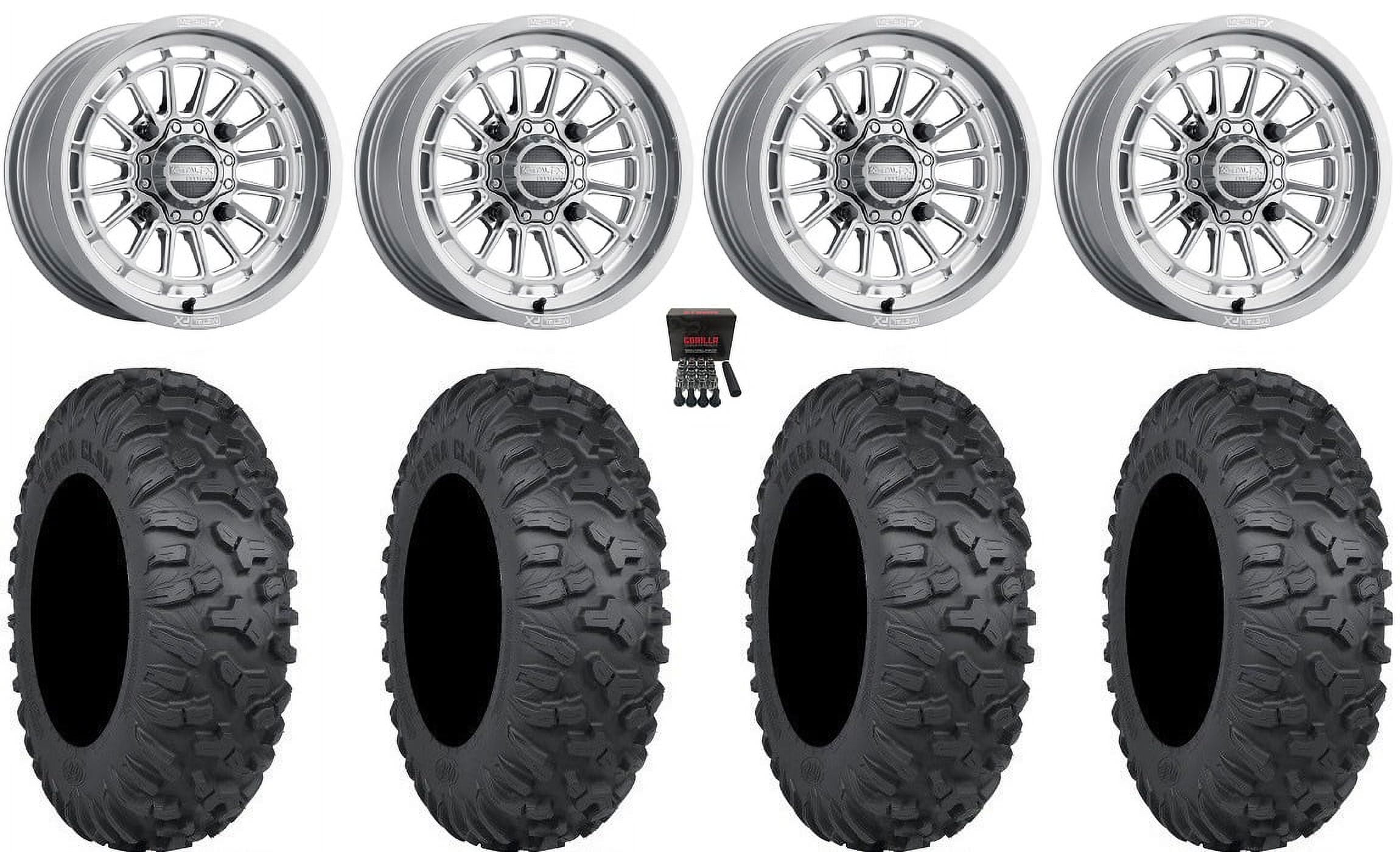 MetalFX Delta Contrast Cut 15" Wheels Gm 30" Terra Claw Tires Polaris ...