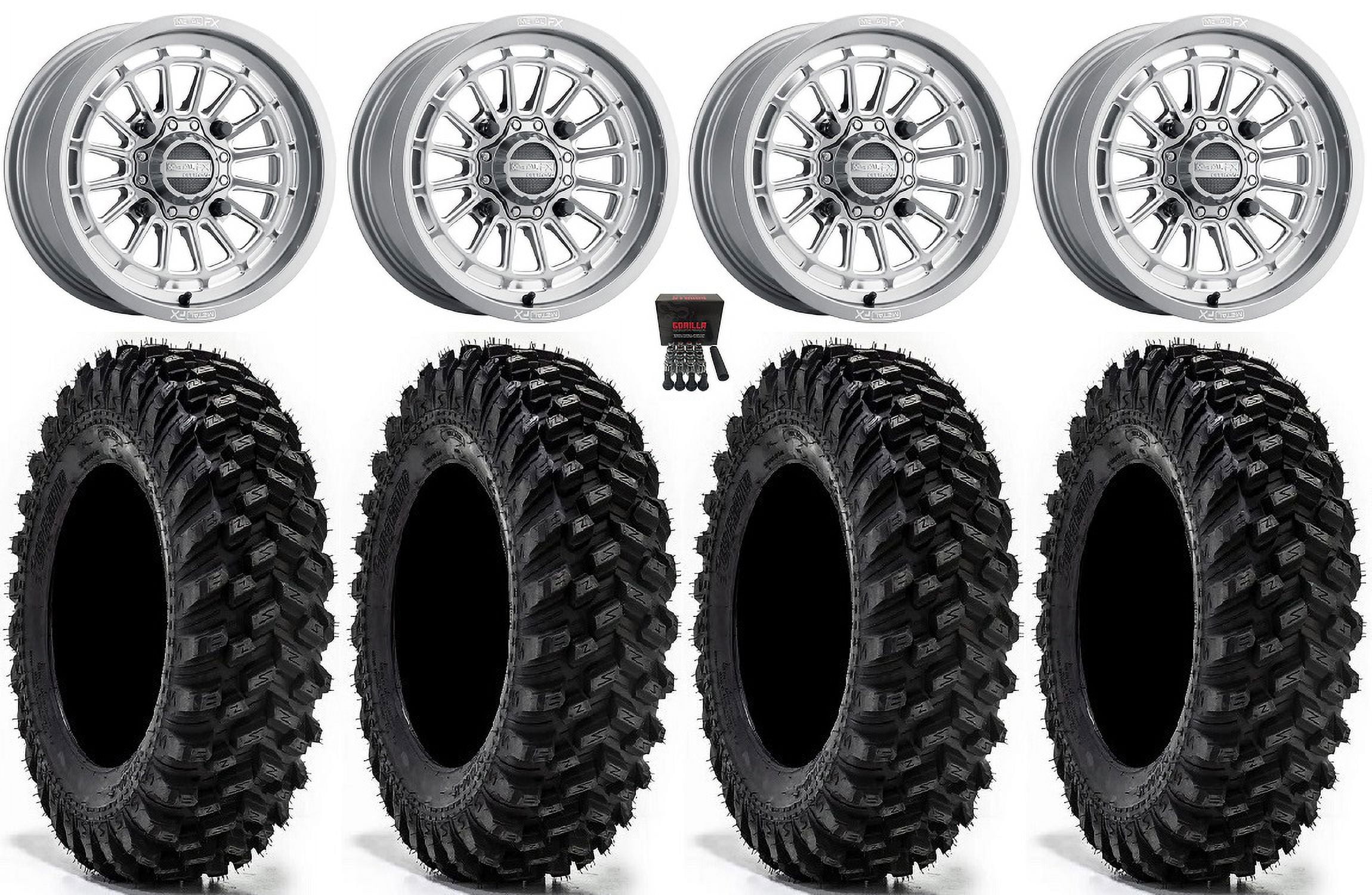 MetalFX Delta Contrast Cut 15" Wheels Gm 30" Warrior XT Sticky Tires ...