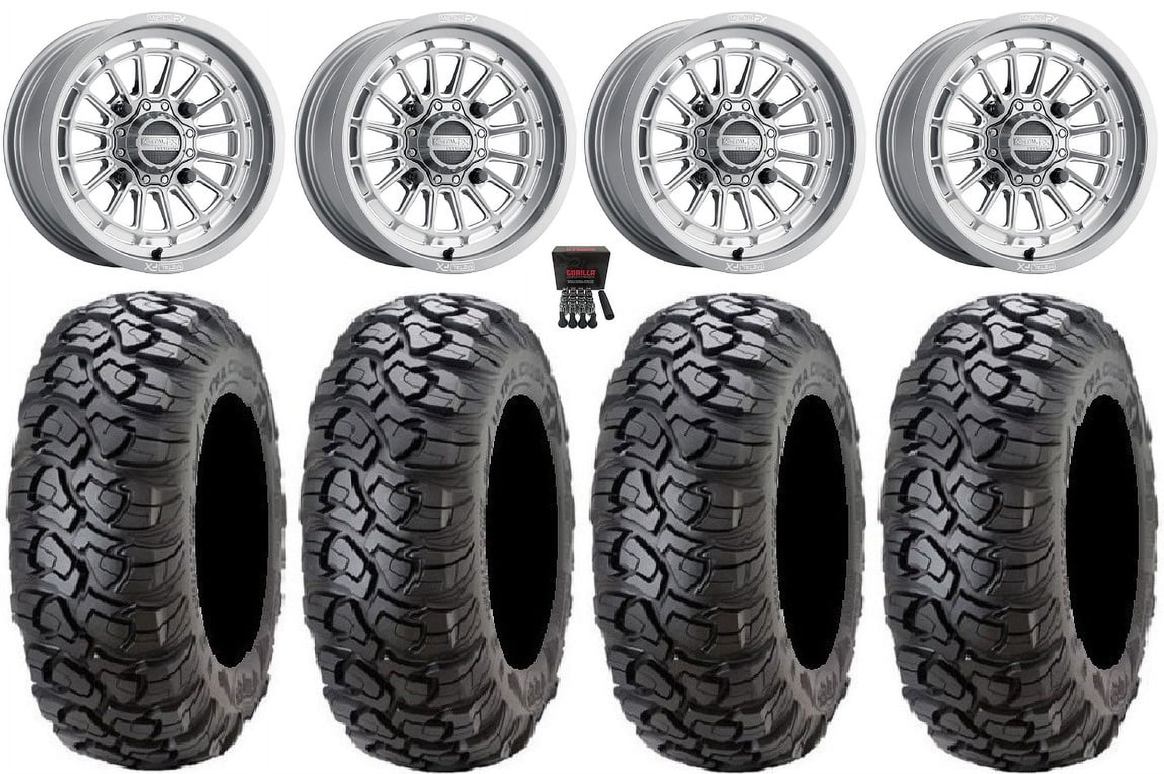 MetalFX Delta Contrast Cut 15" Wheels Gm 31" Ultracross Tires Can-Am Maverick X3 / Honda Pioneer ...