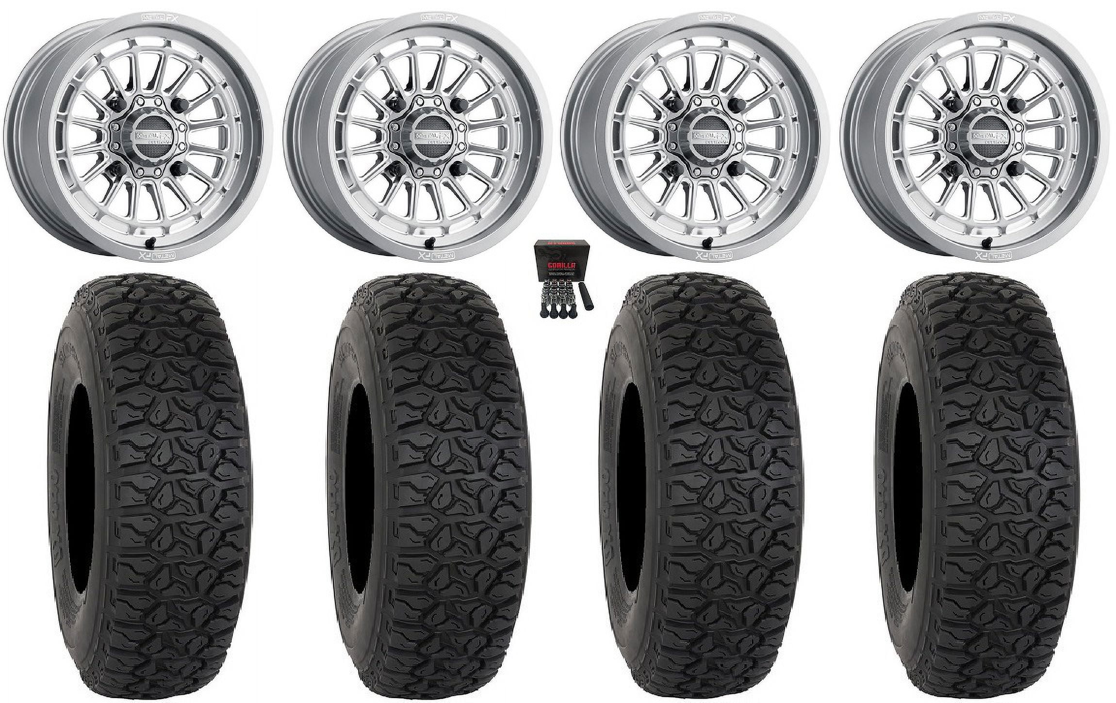 MetalFX Delta Contrast Cut 15" Wheels Gm 32" DX440 Tires Polaris RZR XP ...