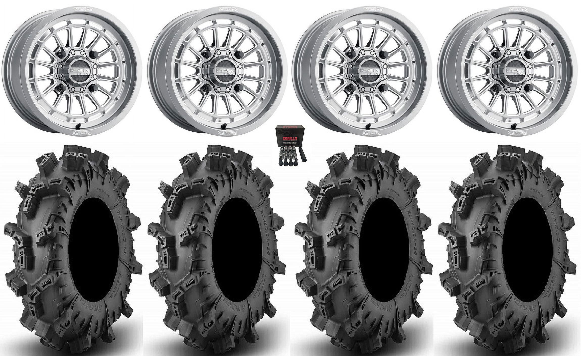MetalFX Delta Contrast Cut 15" Wheels Gm 32" Terminator Max Tires Can ...