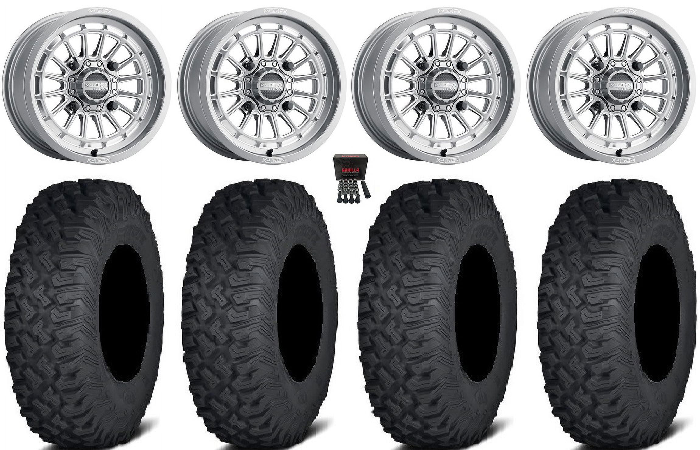 MetalFX Delta Contrast Cut 15" Wheels Gm 33" Coyote Tires Sportsman RZR ...