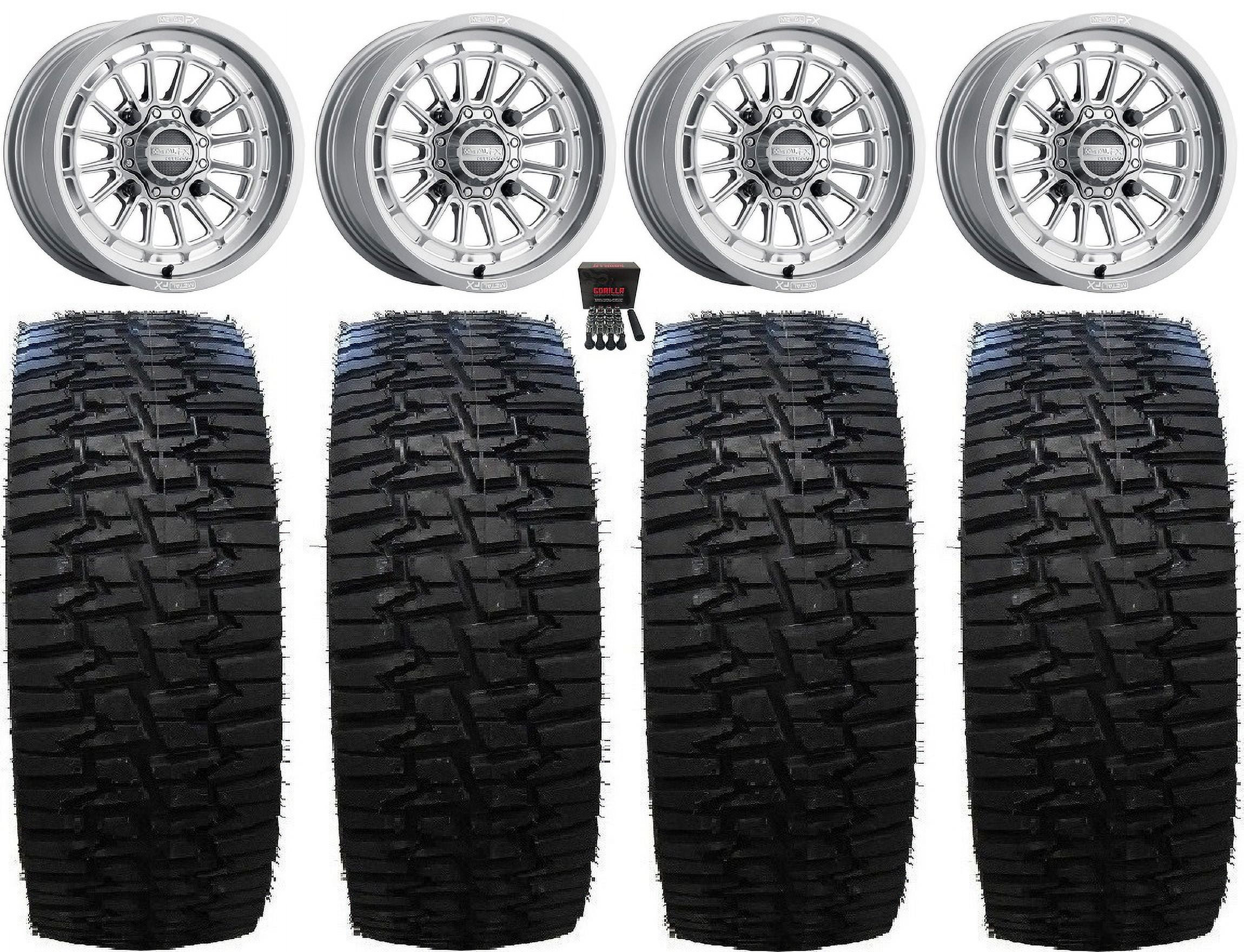 MetalFX Delta Contrast Cut 15" Wheels Gm 33" Desert Race Tires Can-Am ...