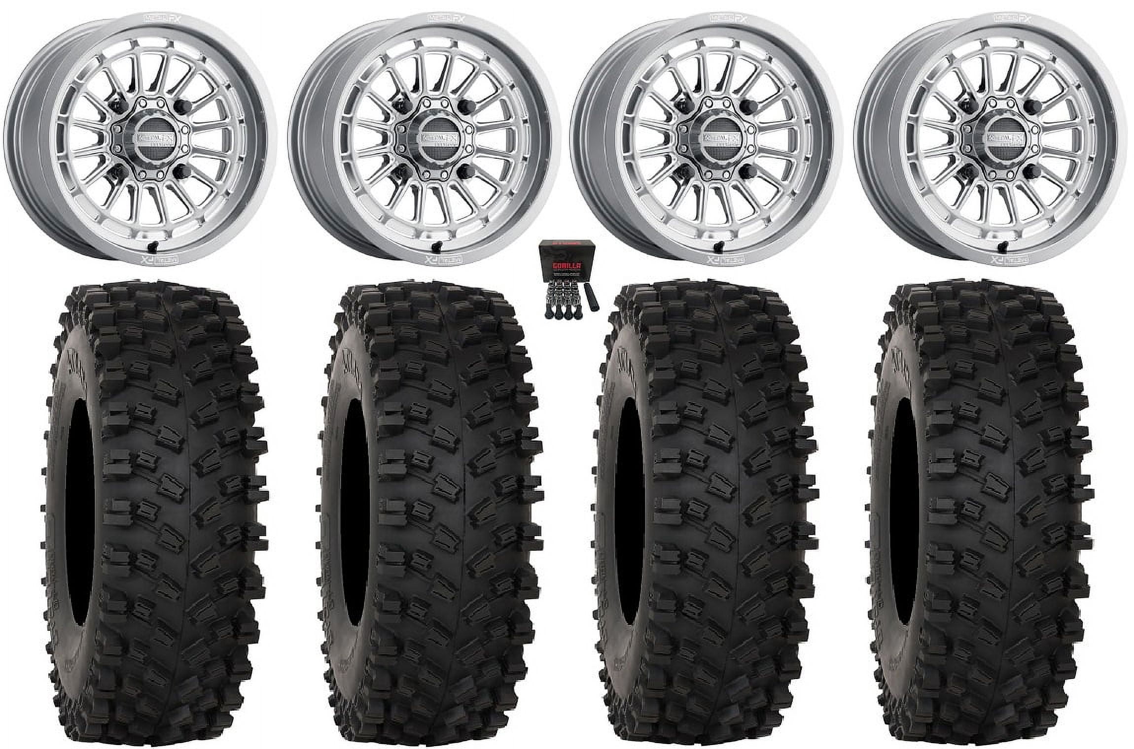 MetalFX Delta Contrast Cut 15" Wheels Gm 35" ATX470 Tires Sportsman RZR ...