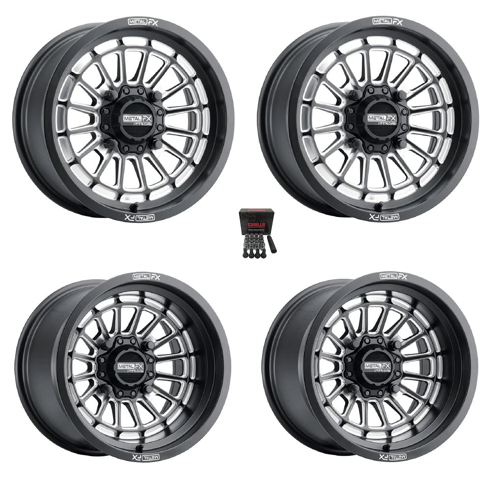 MetalFX Delta Contrast Cut 15x7/15x10 Wheels Black Polaris RZR 1000 XP ...