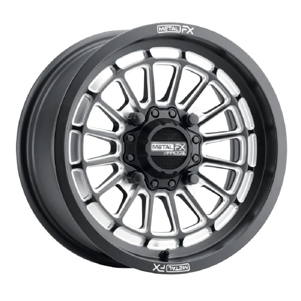 MetalFX Delta Contrast Cut 15x7 ATV/UTV Wheel - Satin Black 4/156 +25mm ...