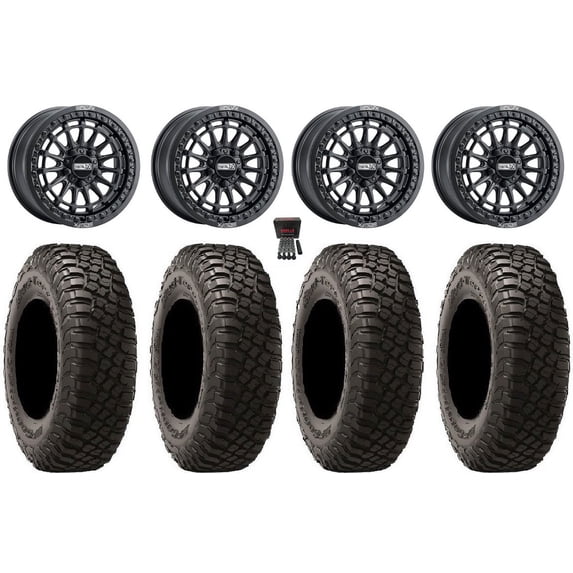 MetalFX Delta R Bdlk 15" Wheels Bk 32" BFG KM3 Tires Polaris RZR Turbo ...