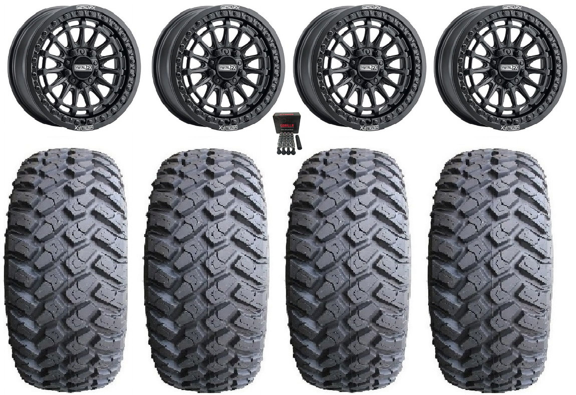 MetalFX Delta R Bdlk 15" Wheels Bk 32" MotoHammer Tires Polaris RZR ...