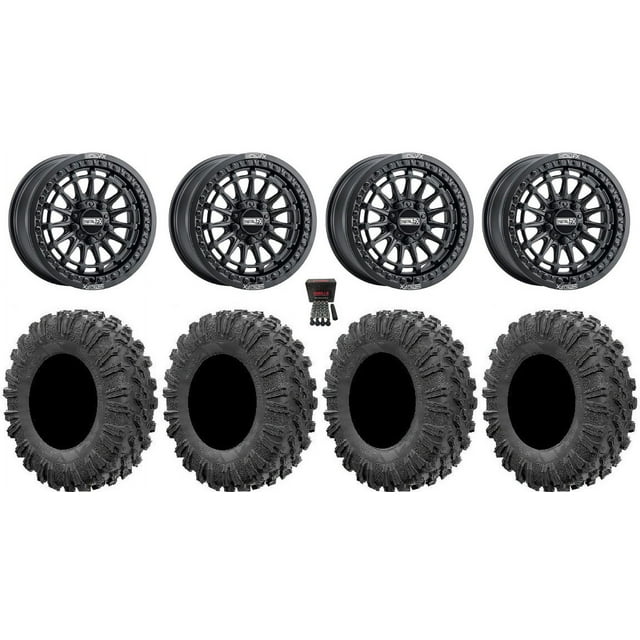 MetalFX Delta R Bdlk 15" Wheels Bk 32" MotoRavage Tires Polaris RZR ...
