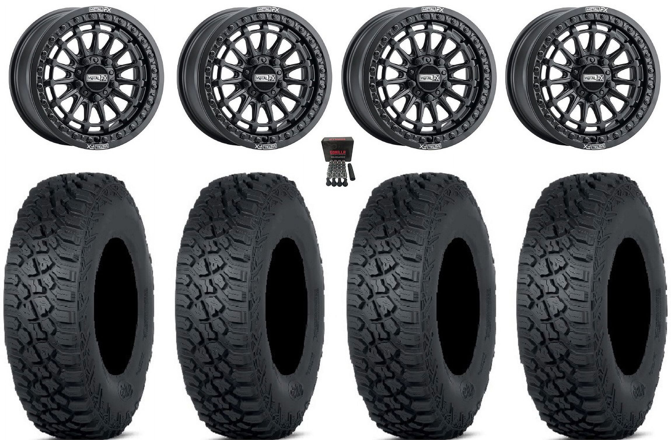 MetalFX Delta R Bdlk 15" Wheels Bk 33" Tenacity XNR Tires Polaris RZR ...