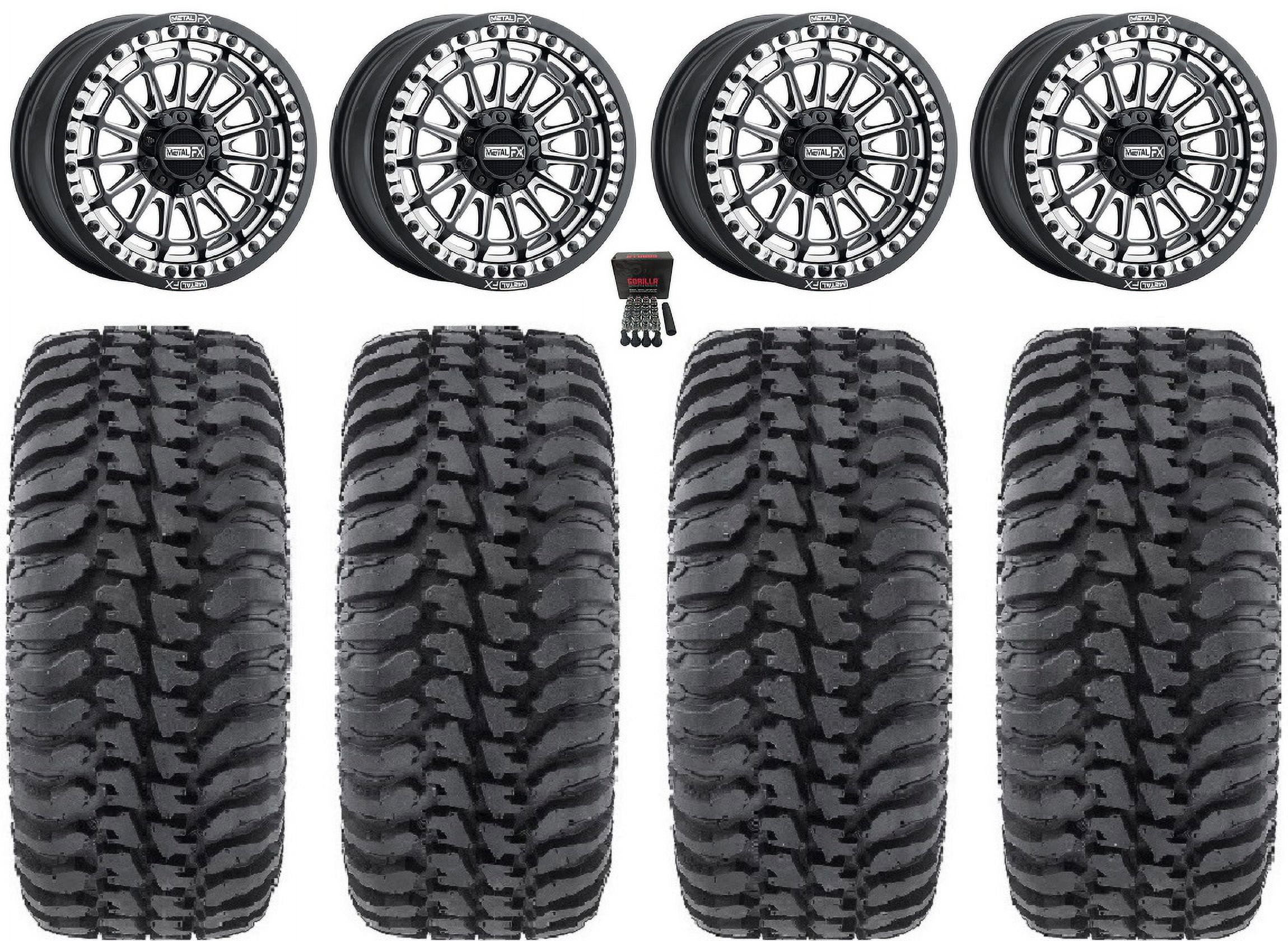MetalFX Delta R Bdlk CC 15" Wheels Bk 32" Regulator Tires Polaris RZR ...
