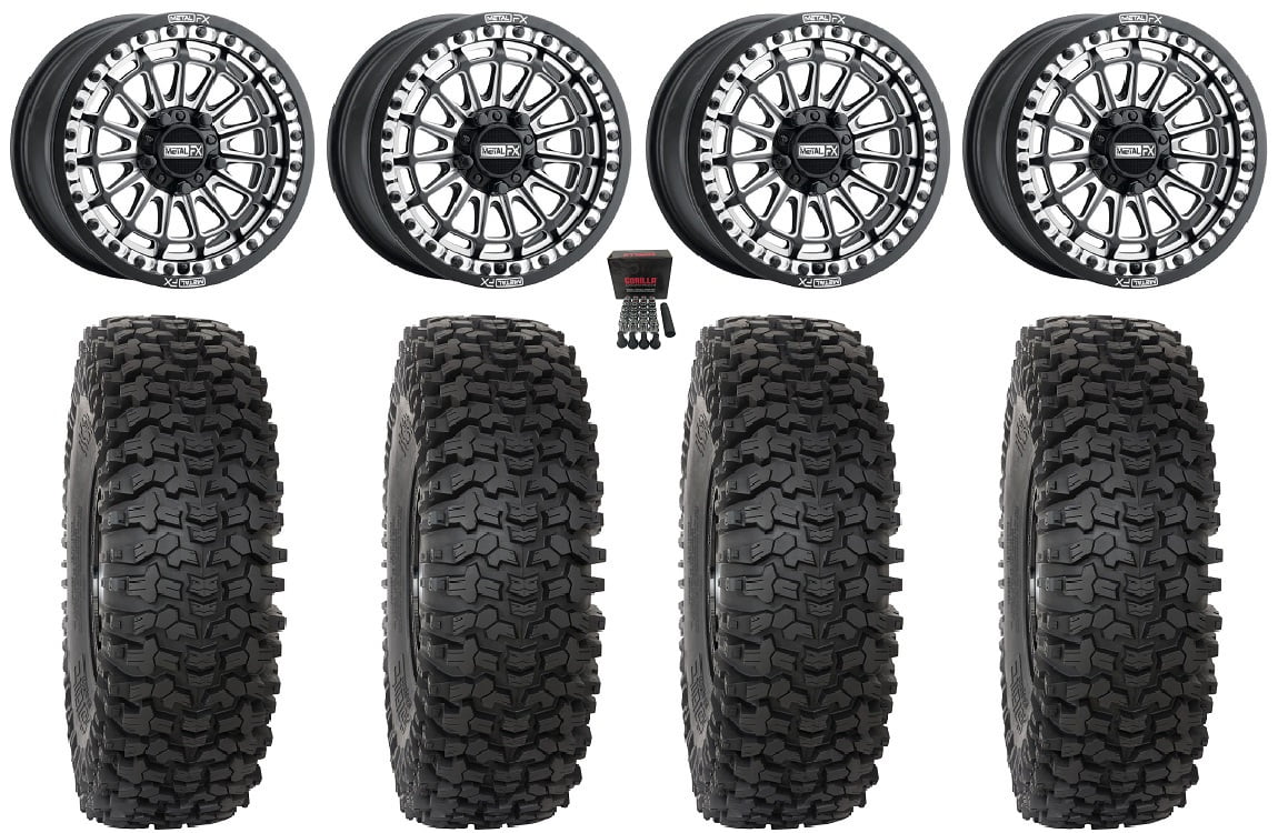 MetalFX Delta R Bdlk CC 15" Wheels Bk 33" RC500S Sticky Tires Polaris ...