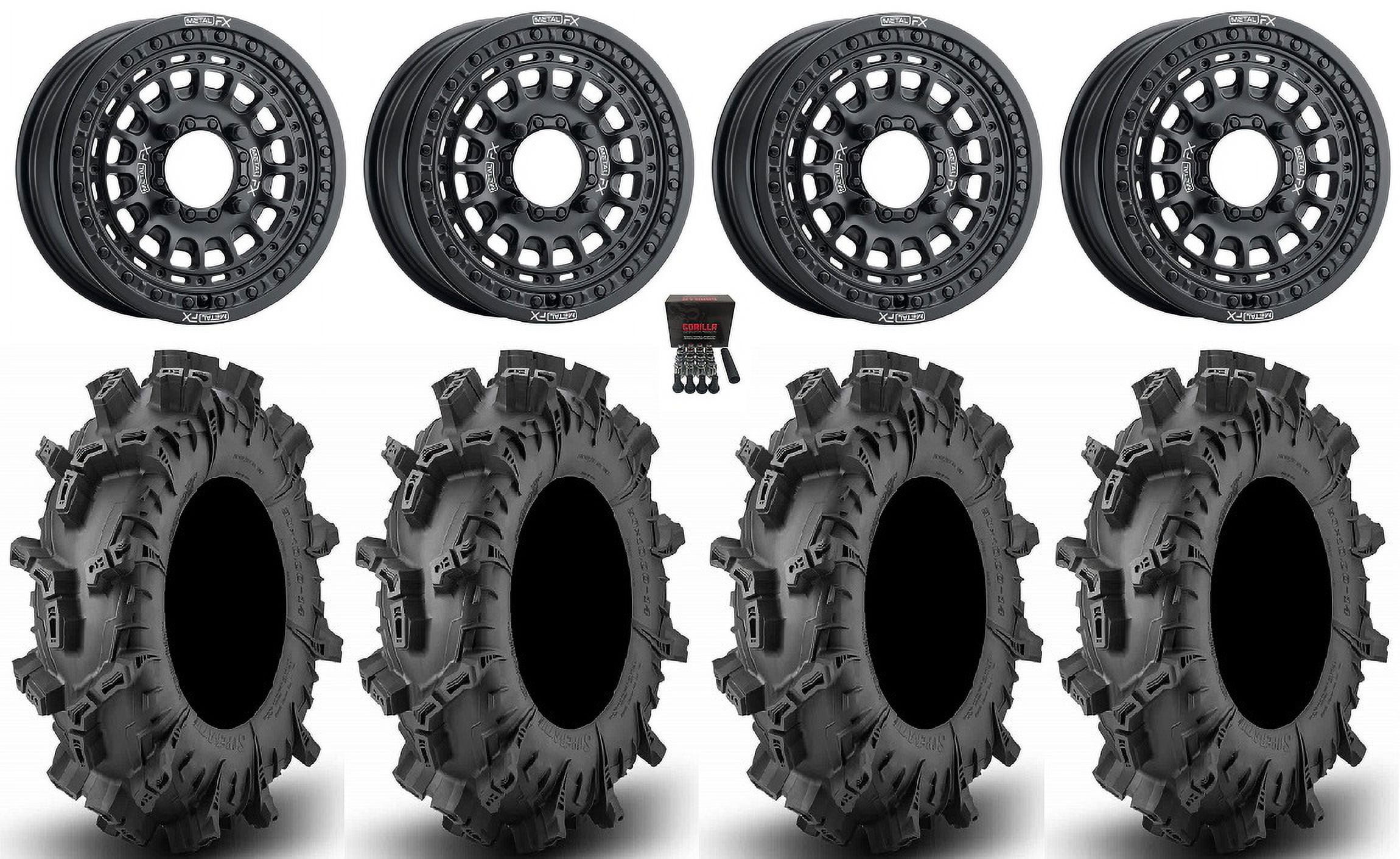 MetalFX Hitman Beadlock 15" Wheels Bk 32" TerminatorMax Tires ...