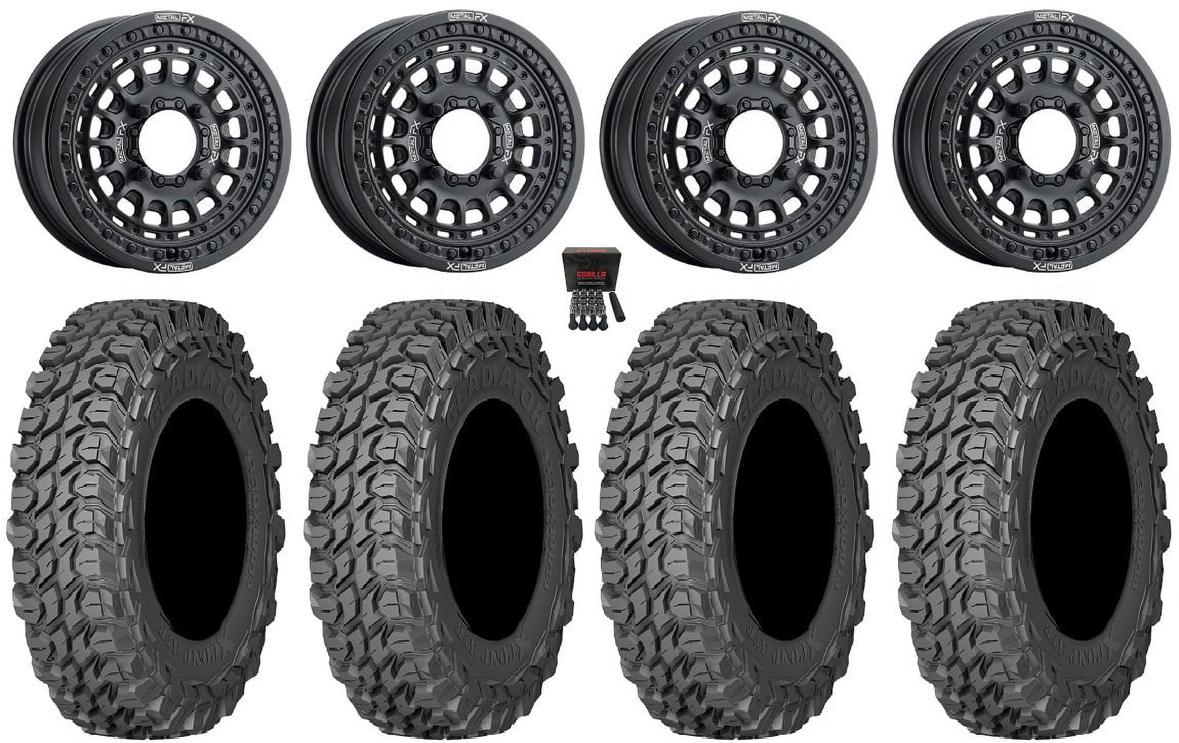 MetalFX Hitman Beadlock 15" Wheels Bk 32" X Comp ATR Tires Kawasaki ...
